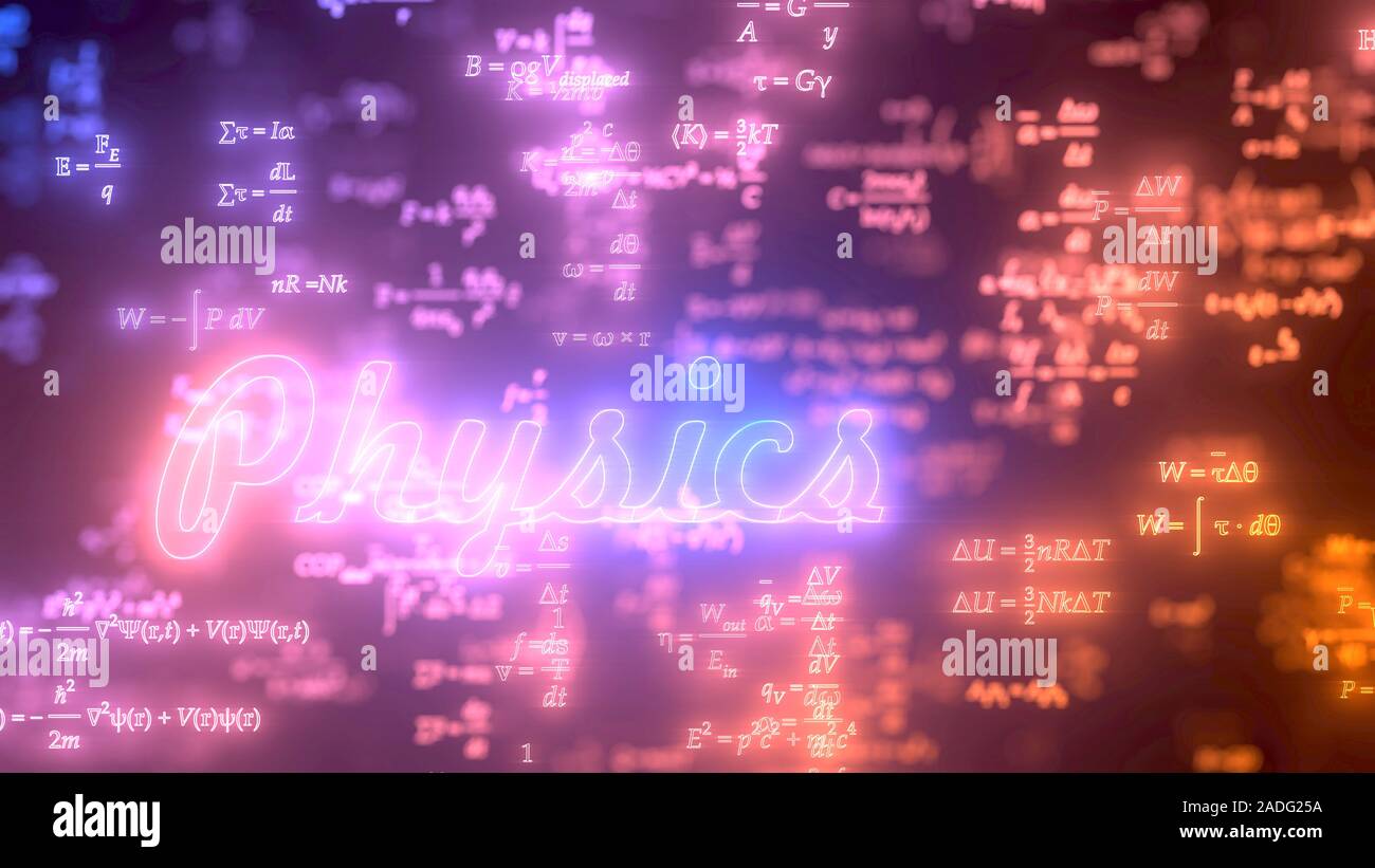 different formulas glowing in dark. suitable for mathematic, physics ...