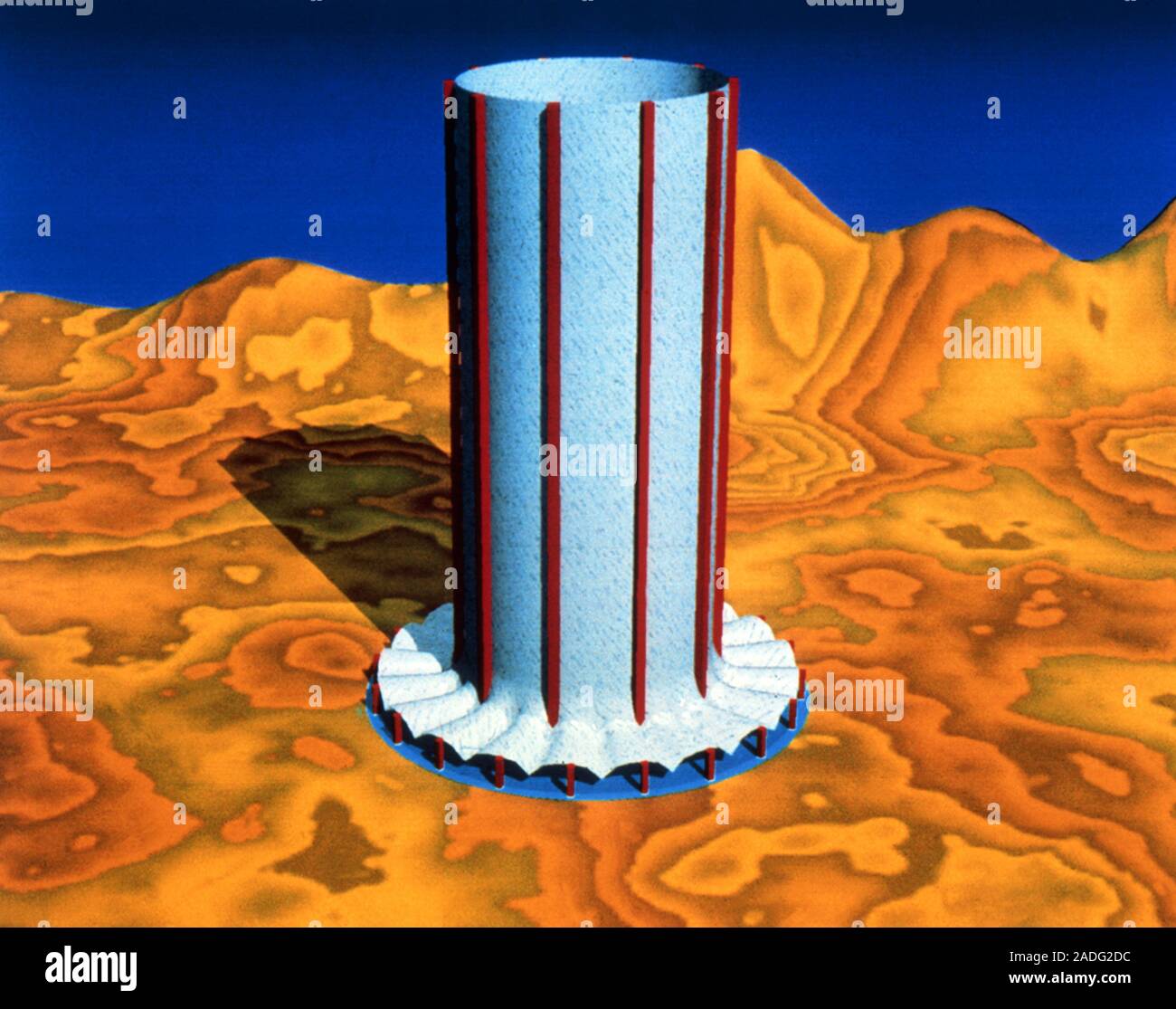 Smog tower. Computer graphic of a proposed tower design to remove smog ...