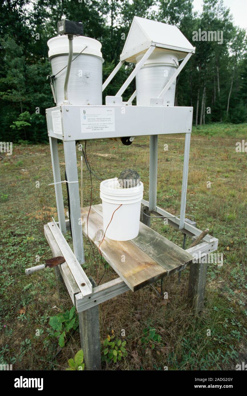 Rainfall pollution monitor. The apparatus collects both dry and wet ...