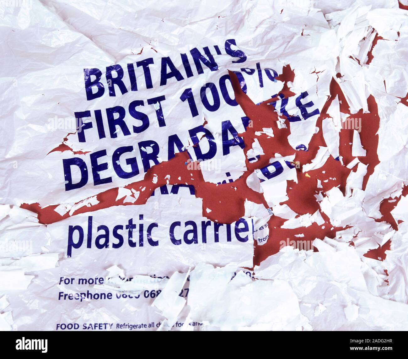 Totally degradable bag decomposing. This bag, also known as the 100% ...