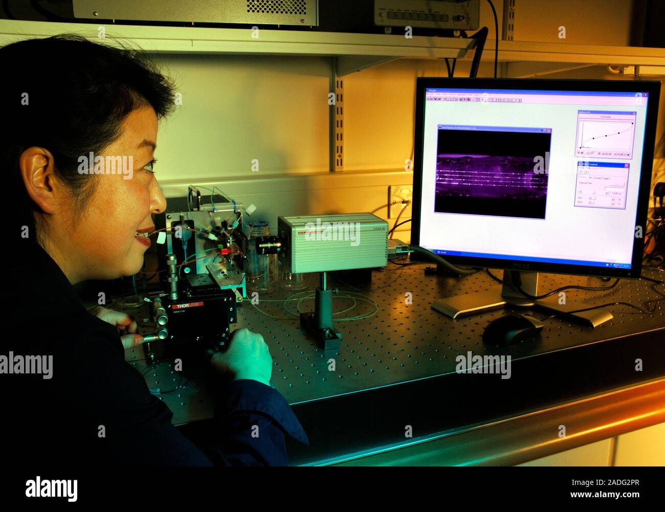 Water pollution detector. Researcher developing an automated system to ...