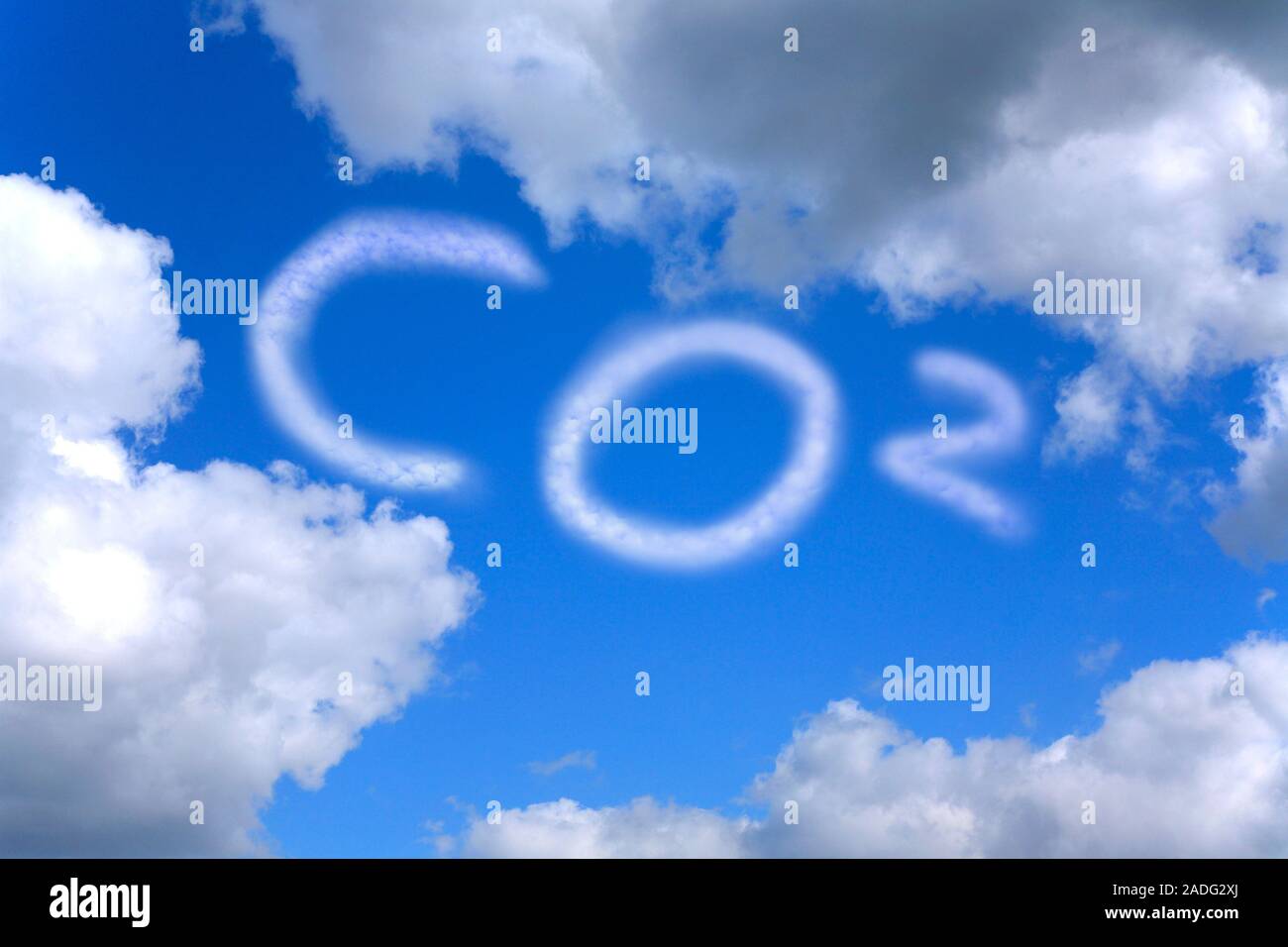 Carbon footprint. Conceptual image showing the chemical formula for ...