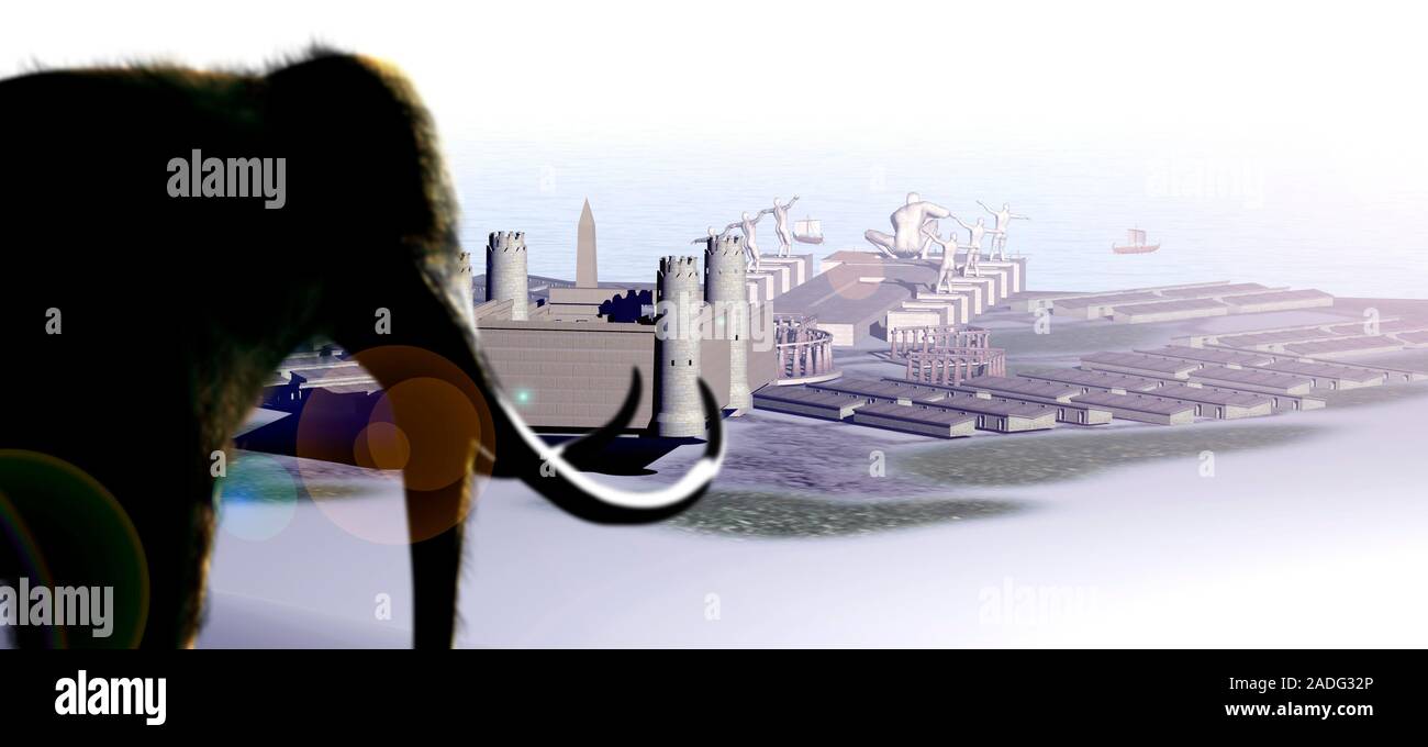 Atlantis. Artist's impression of the mythological city of Atlantis ...