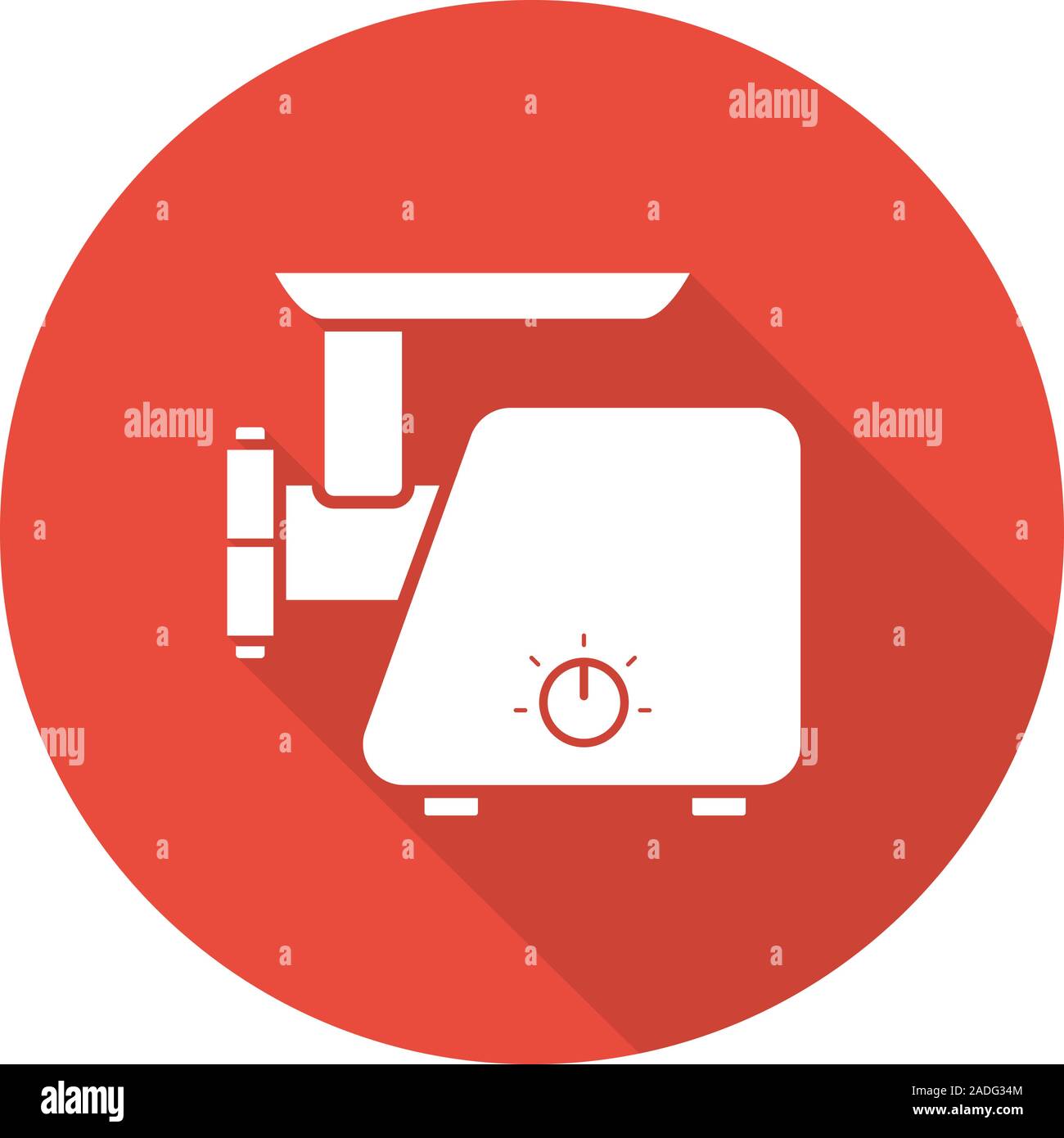 Meat grinder flat design long shadow icon. Electric mincer. Vector ...