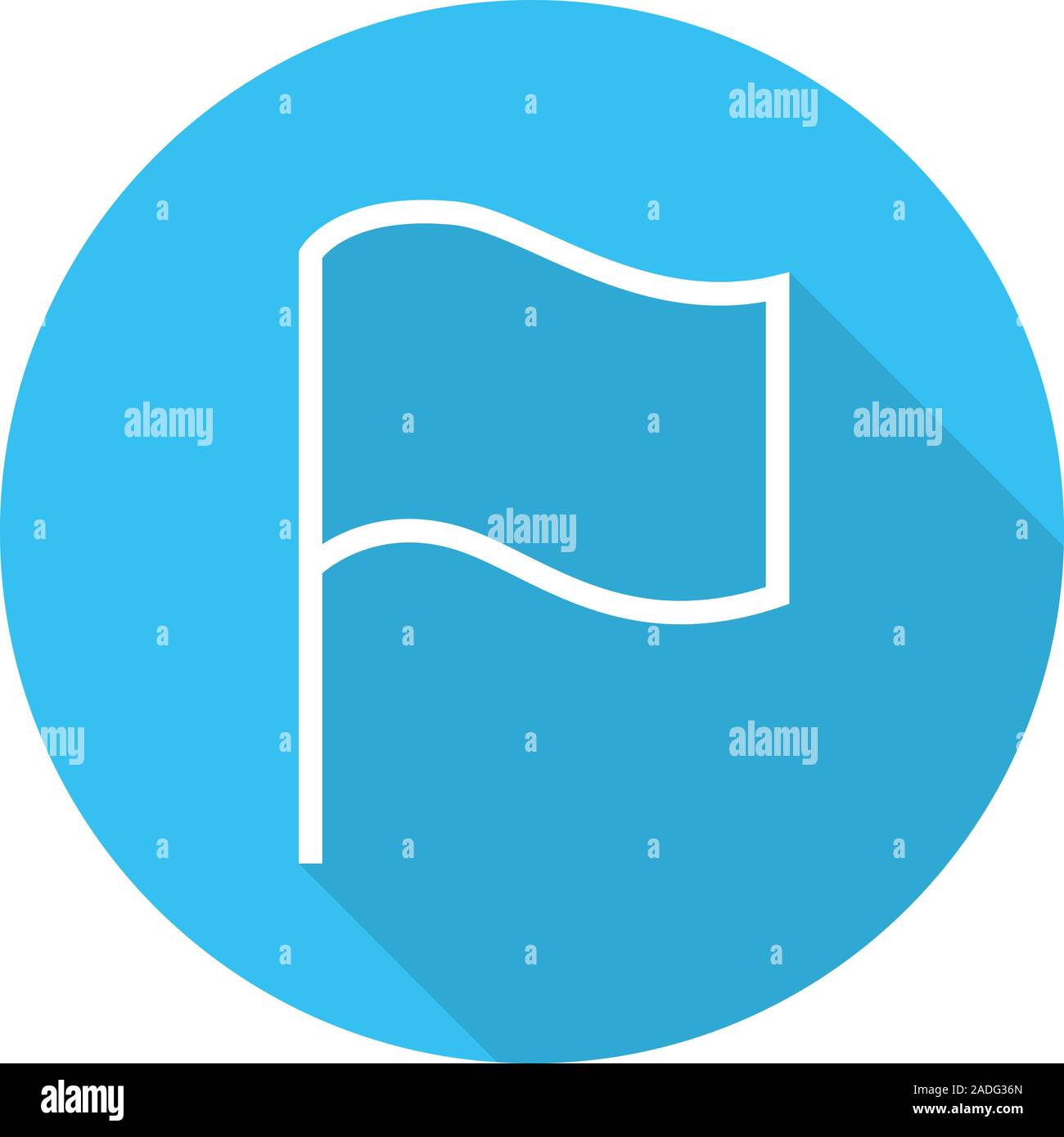 Flag flat linear long shadow icon. Flagpole. Vector line symbol Stock ...