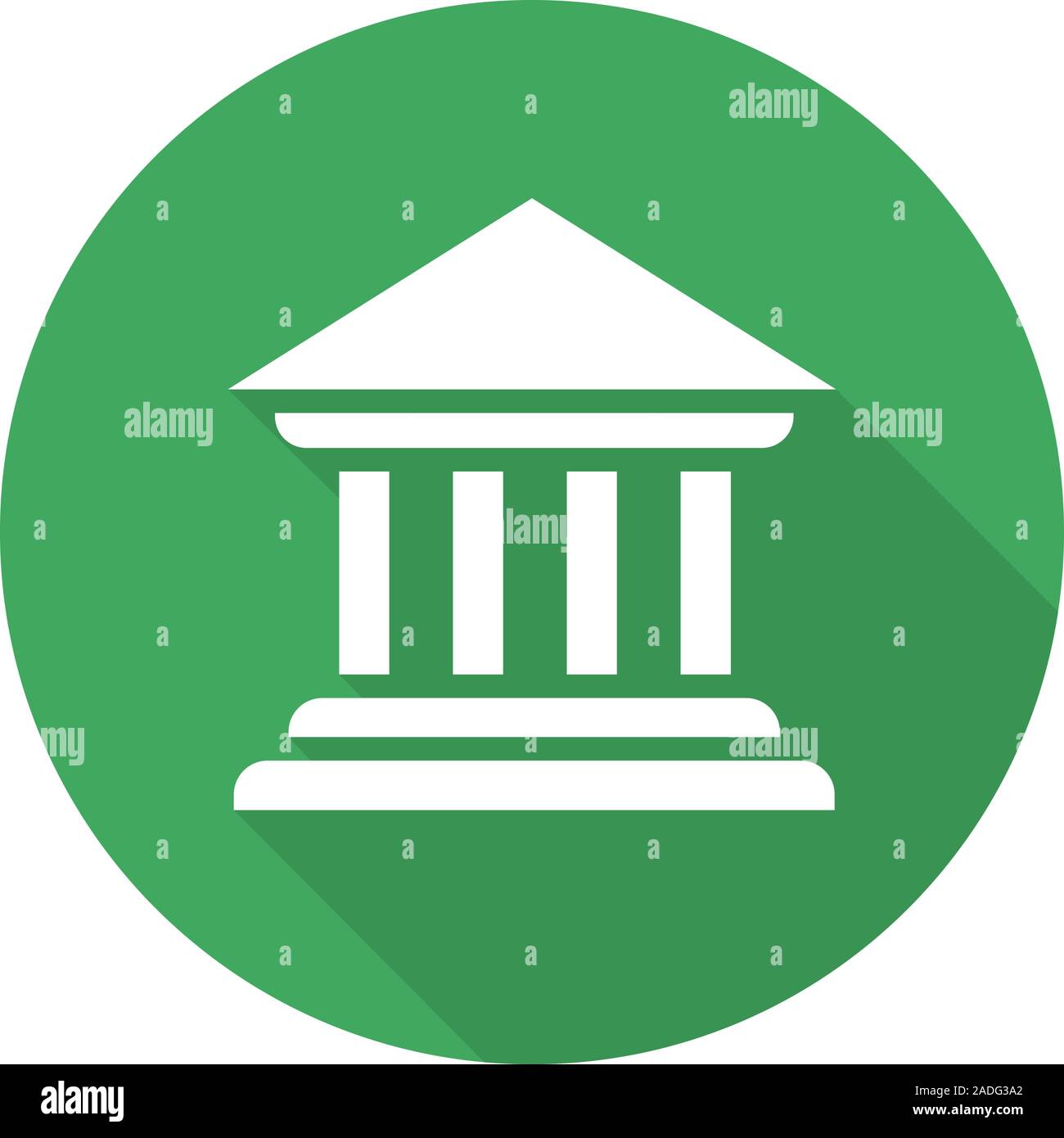 Bank building flat design long shadow icon. Courthouse. Vector ...