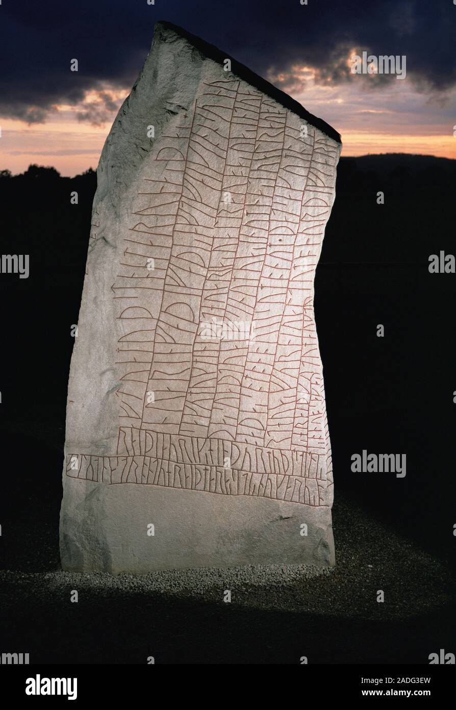 The Rok Runestone. This inscripteed stone was discovered in the wall of ...