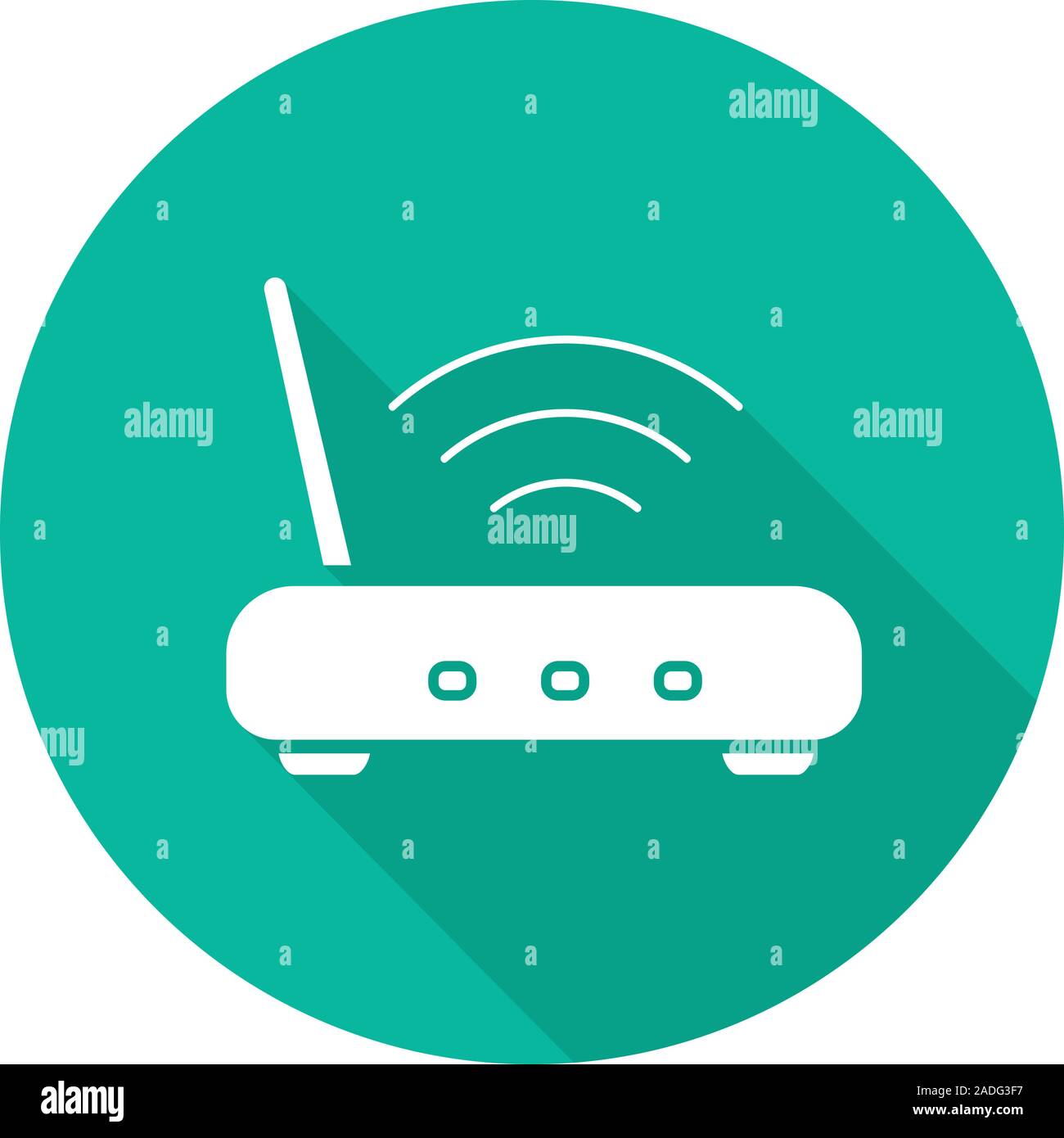 Wifi router flat design long shadow icon. Wi fi signal. Vector ...