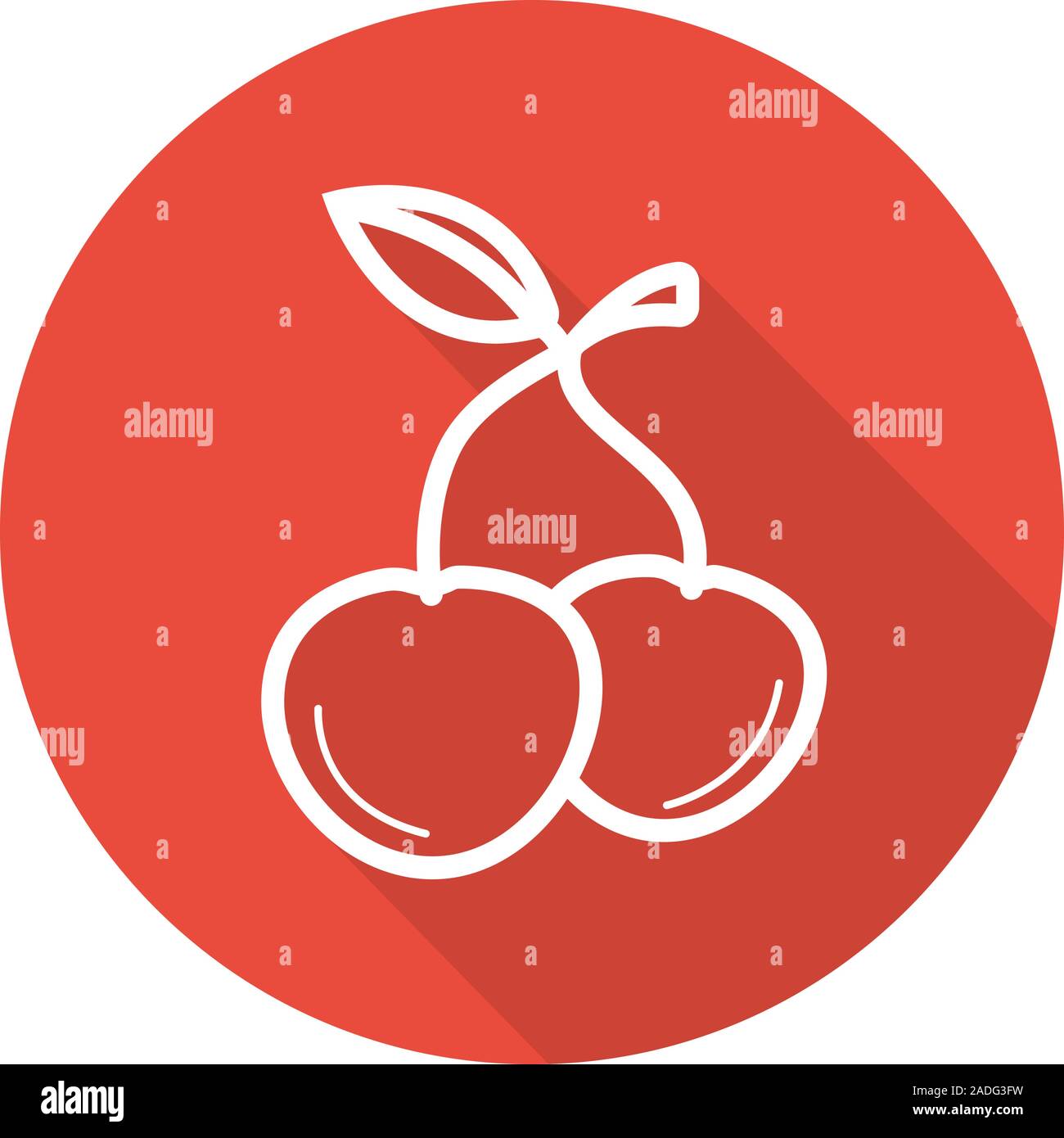 Cherries flat linear long shadow icon. Vector line symbol Stock Vector Image & Art - Alamy