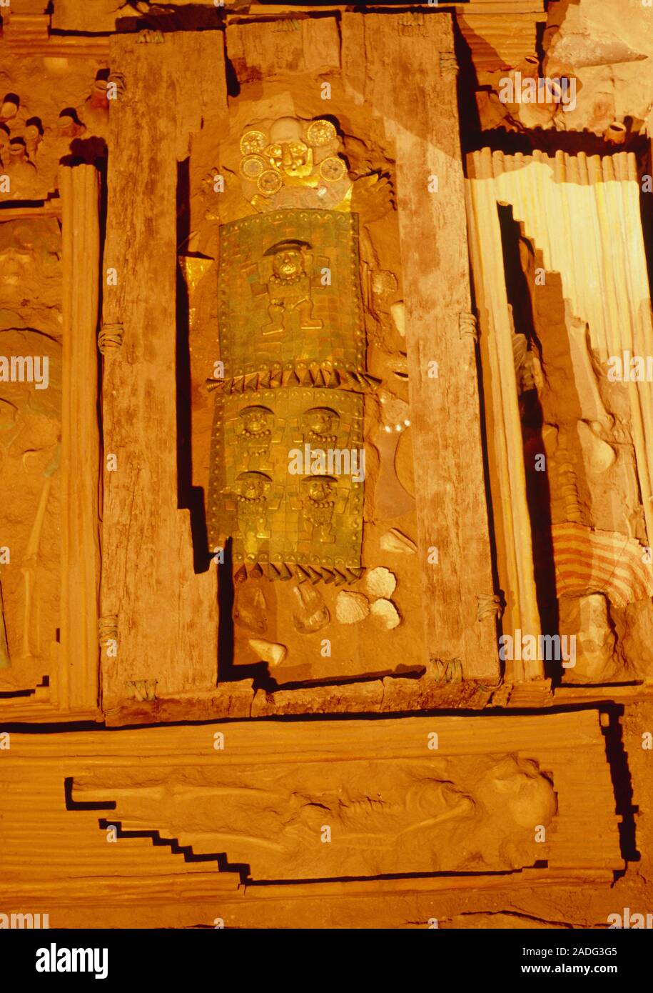 Lord of Sipan's tomb, Peru. The Lord of Sipan reigned around 250 AD ...