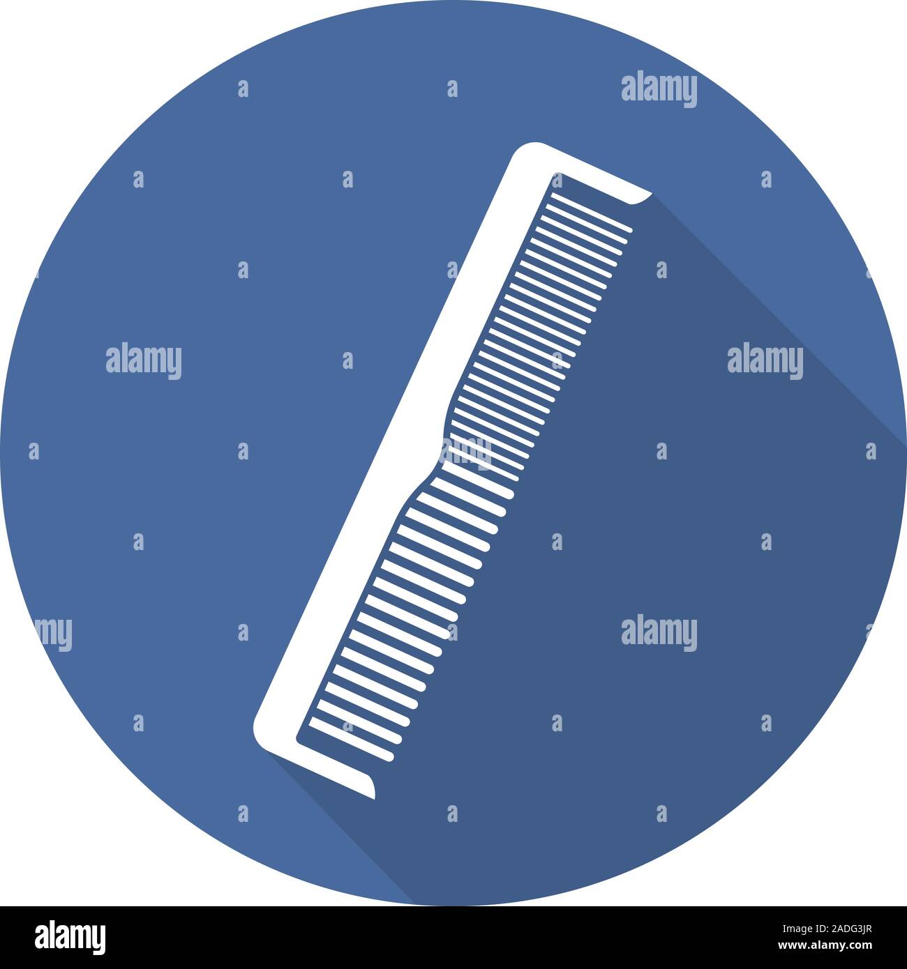 Comb flat design long shadow icon. Hair brush. Vector silhouette symbol ...