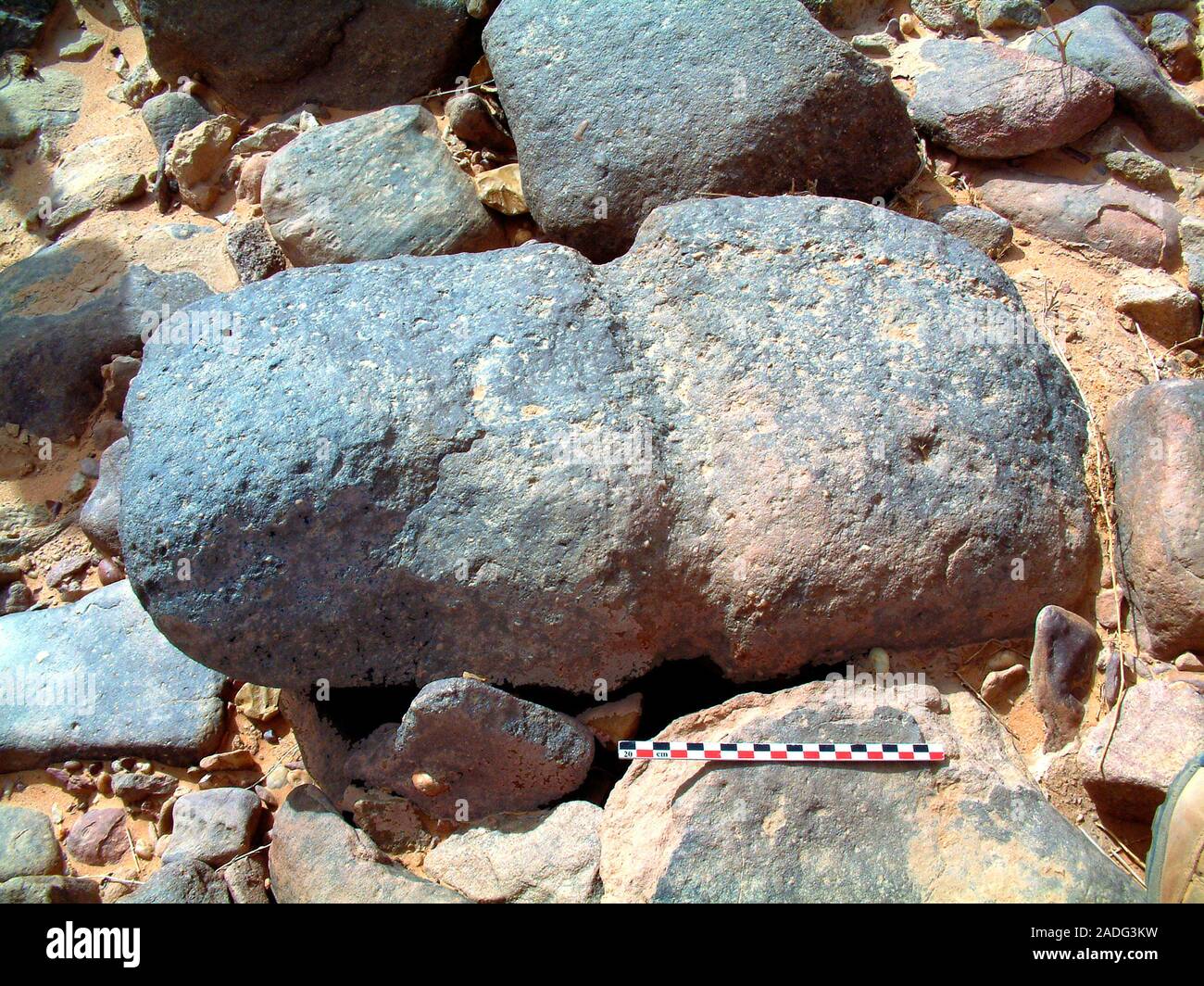 Tethering stone. This stone was used to tether animals with a rope ...