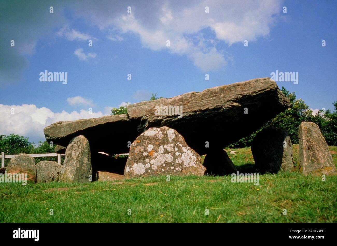 Arthur's Stone, a neolithic (new stone age) burial site located on a ...