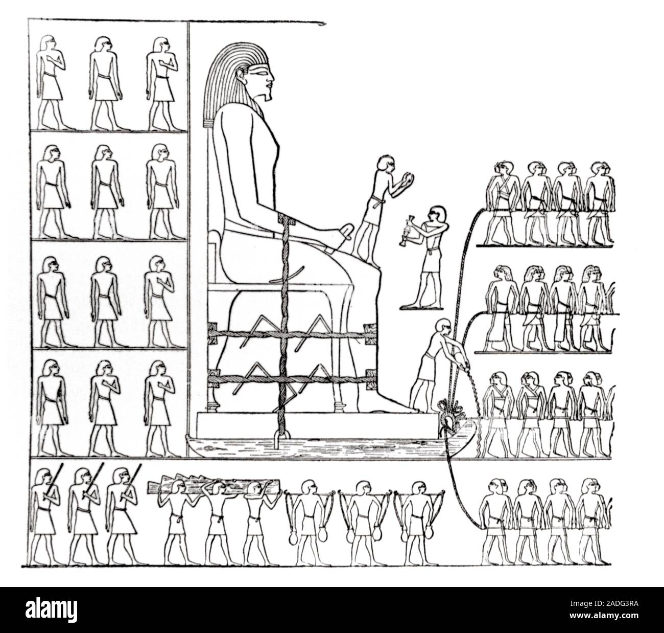 Ancient Egyptian engineering. Ancient Egyptian artwork depicting an ...