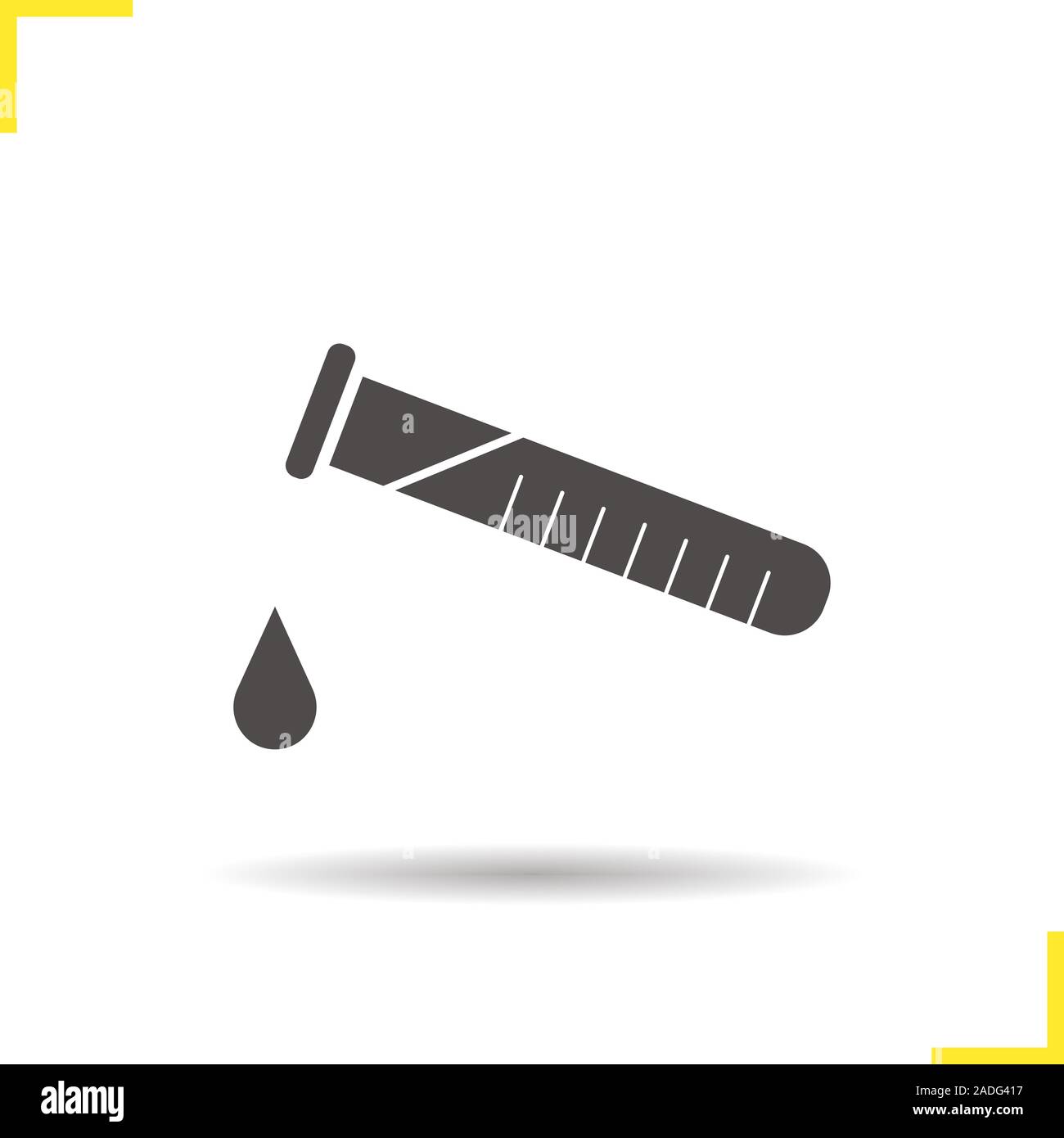 Chemical experiment icon. Drop shadow silhouette symbol. Laboratory ...