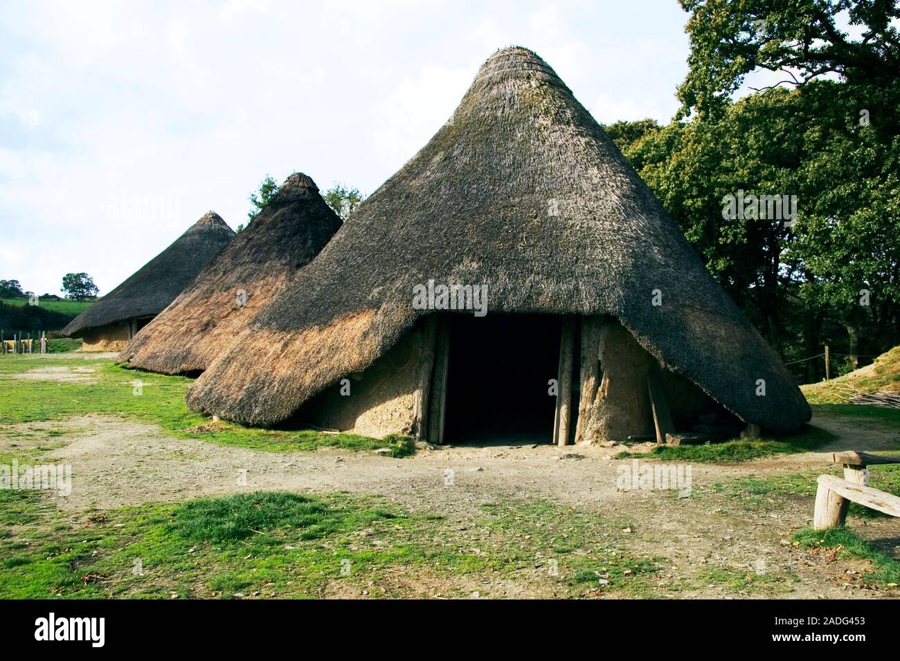 Iron Age roundhouse. This is a reconstruction of Iron Age roundhouses ...
