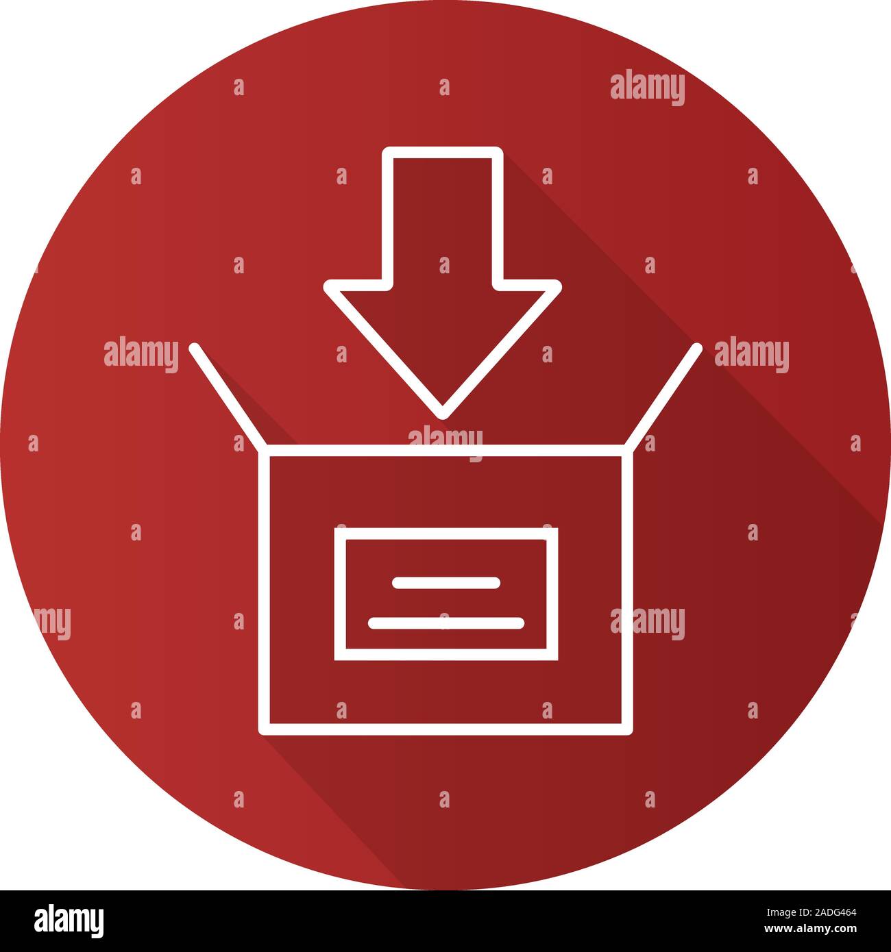 Box packing flat linear long shadow icon. Vector line symbol Stock ...