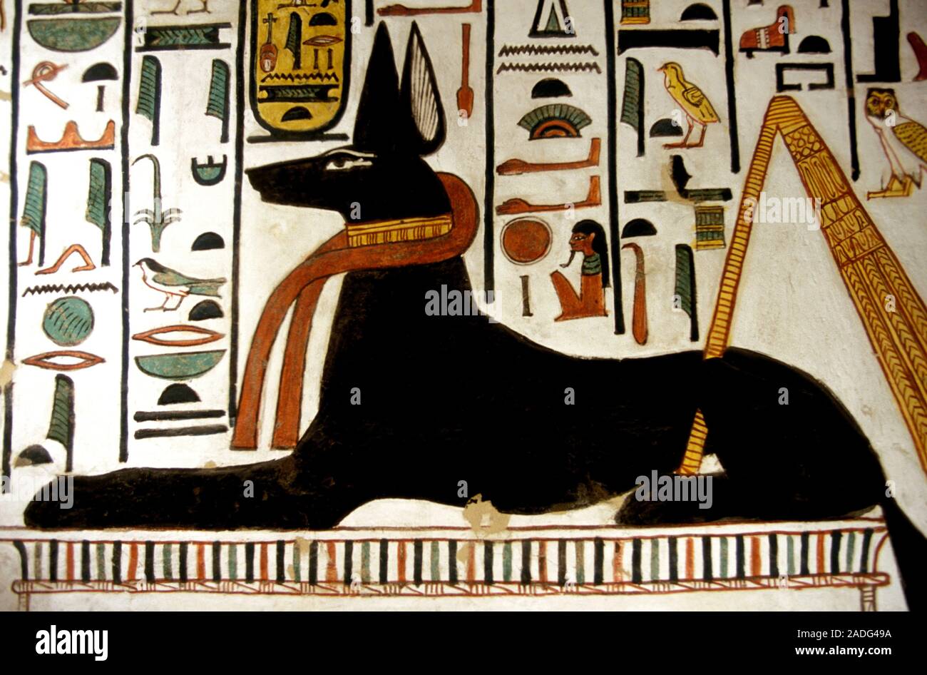 Ancient Egyptian god Anubis. This depiction of the ancient Egyptian ...