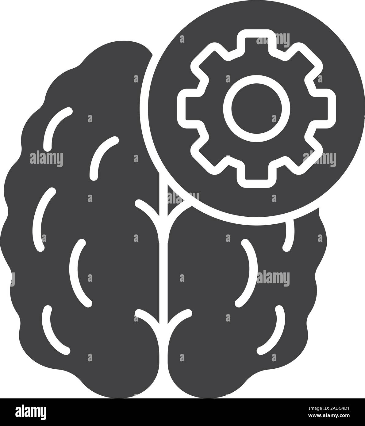 Practical mind icon. Technical thinking silhouette symbol. Human brain ...