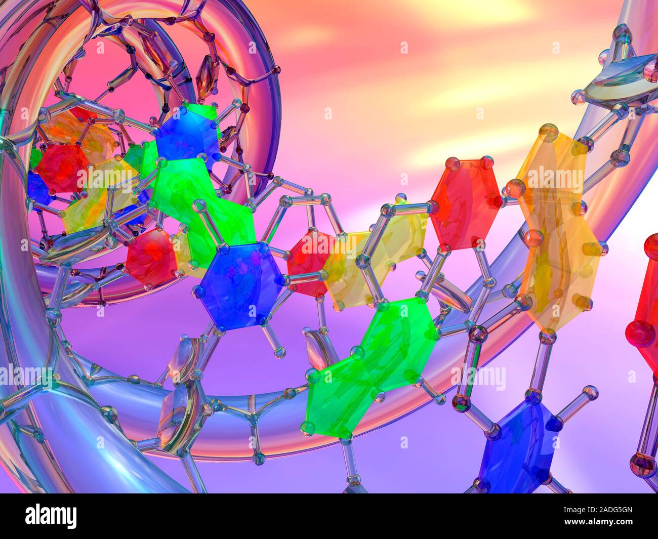 DNA molecule. Computer artwork of a molecule of deoxyribonucleic acid ...