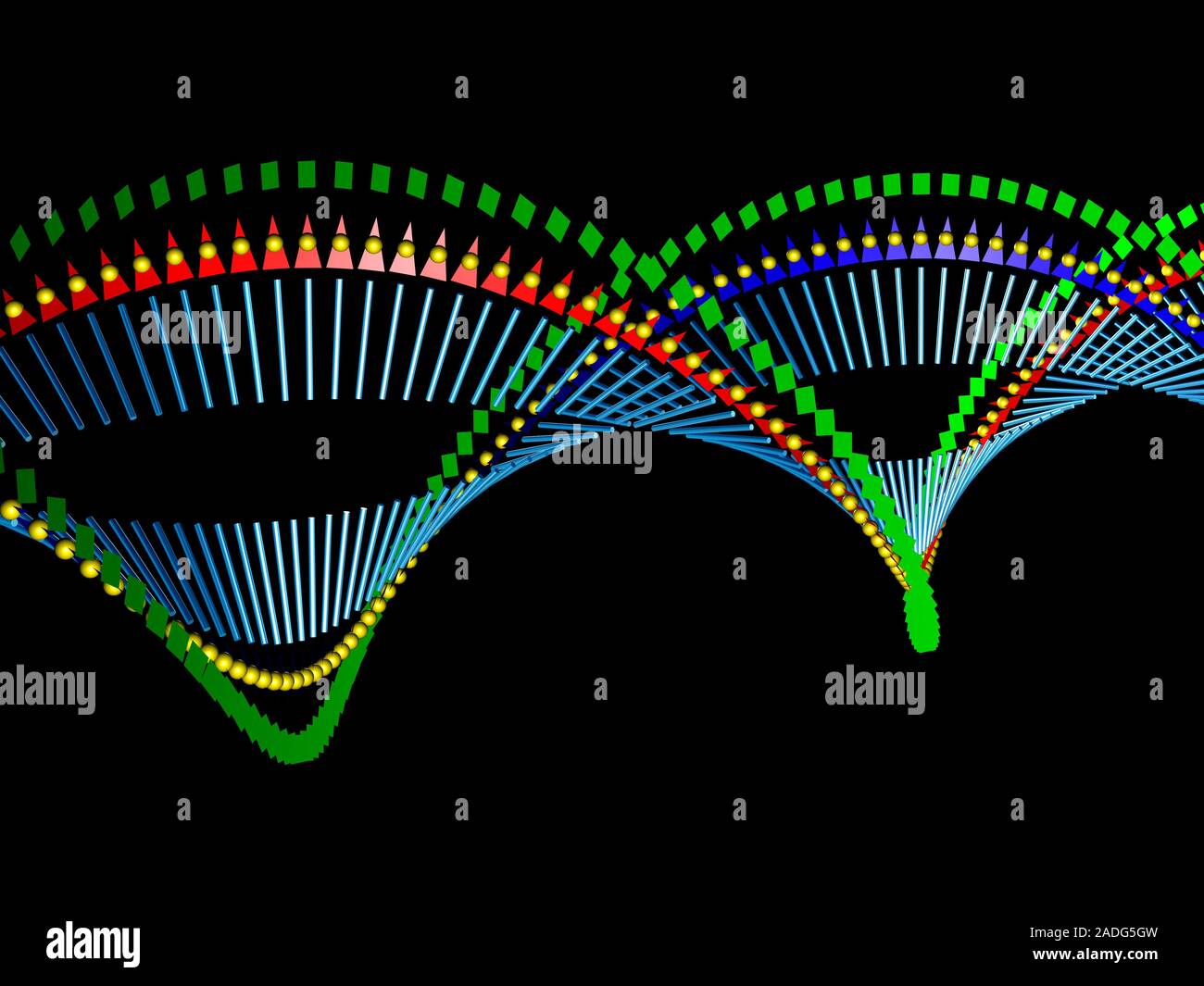 DNA molecule. Abstract computer artwork of a molecule of DNA ...