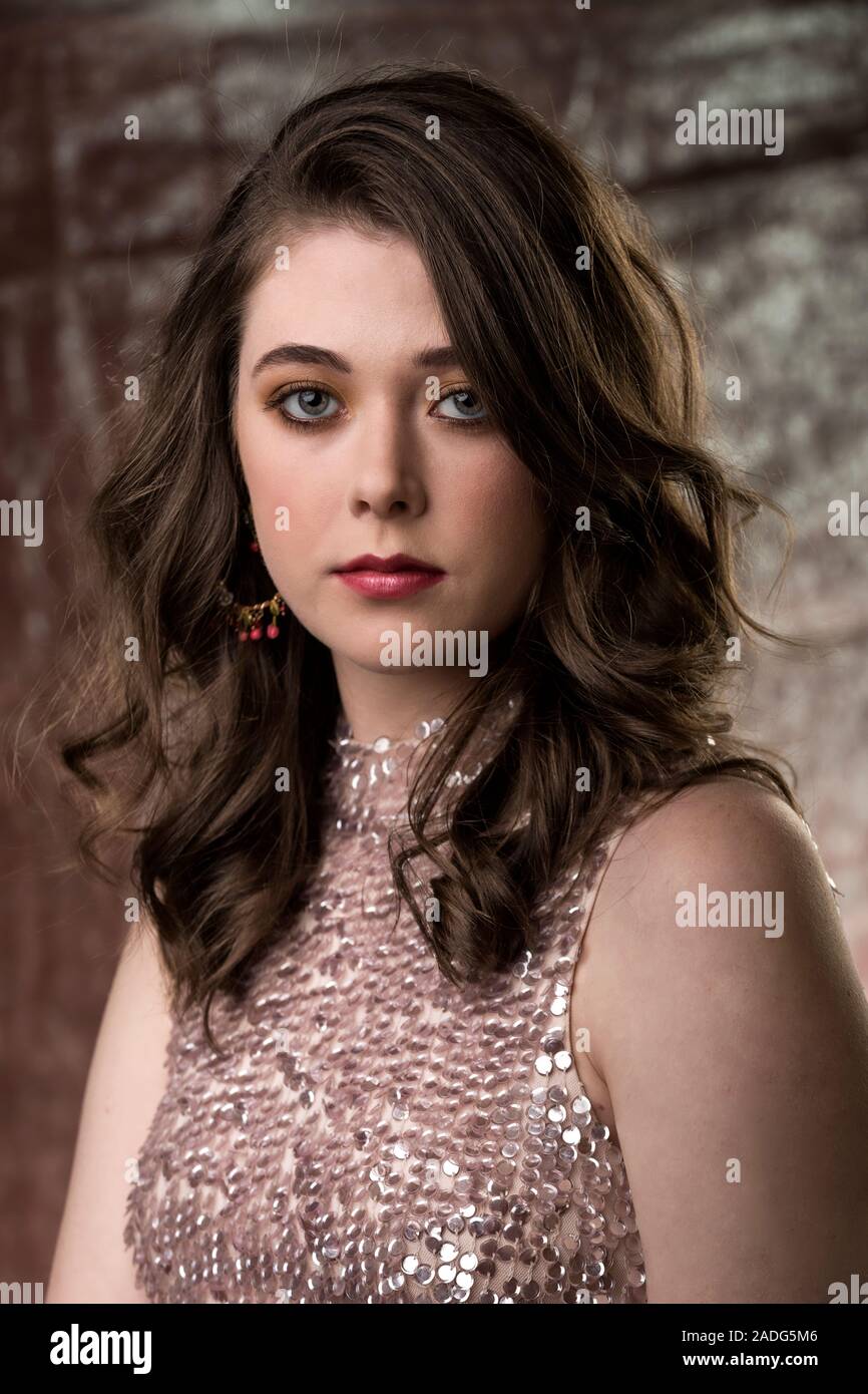 Caucasian female model in studio Stock Photo - Alamy