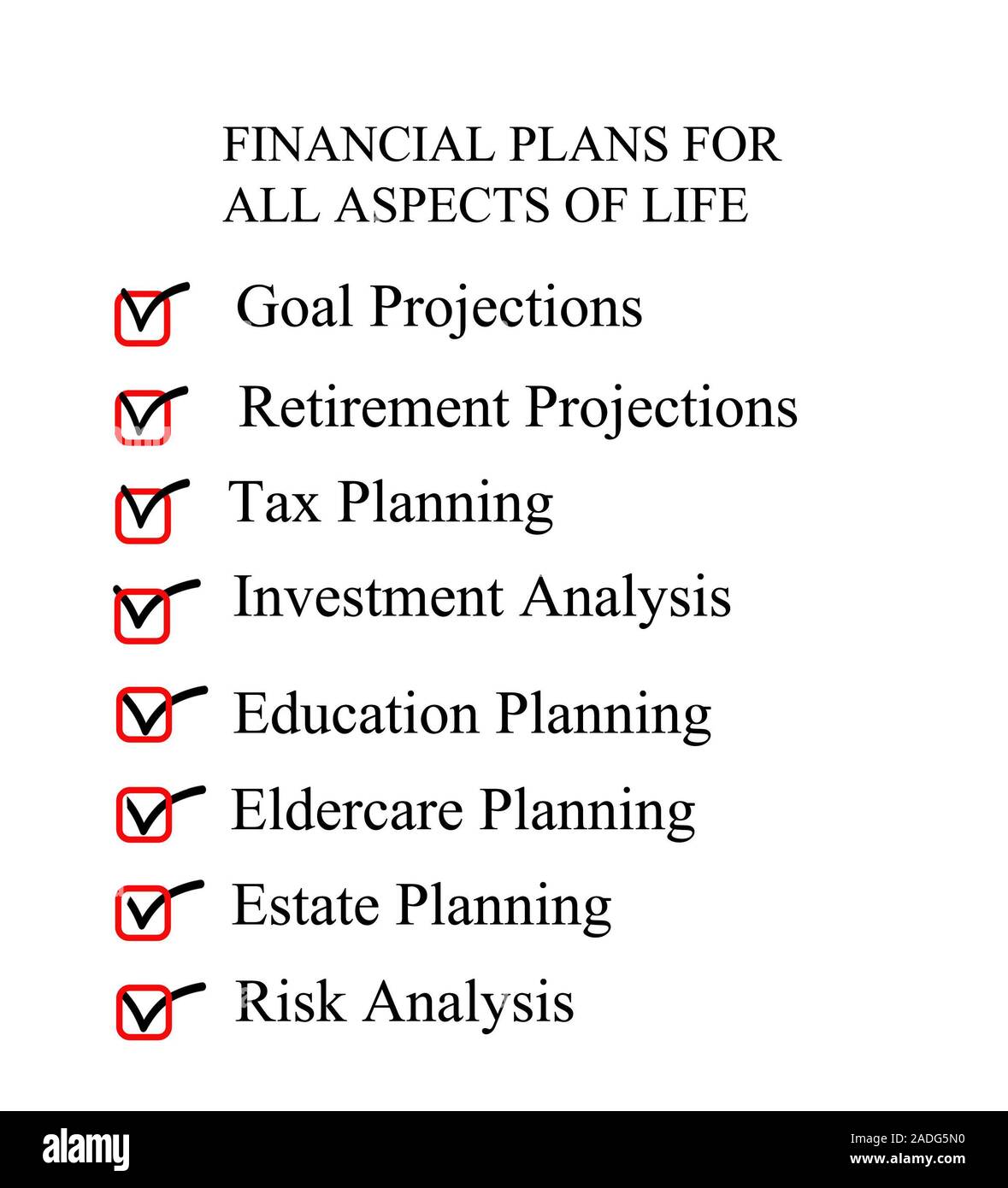 Checklist financial plans hi-res stock photography and images - Alamy