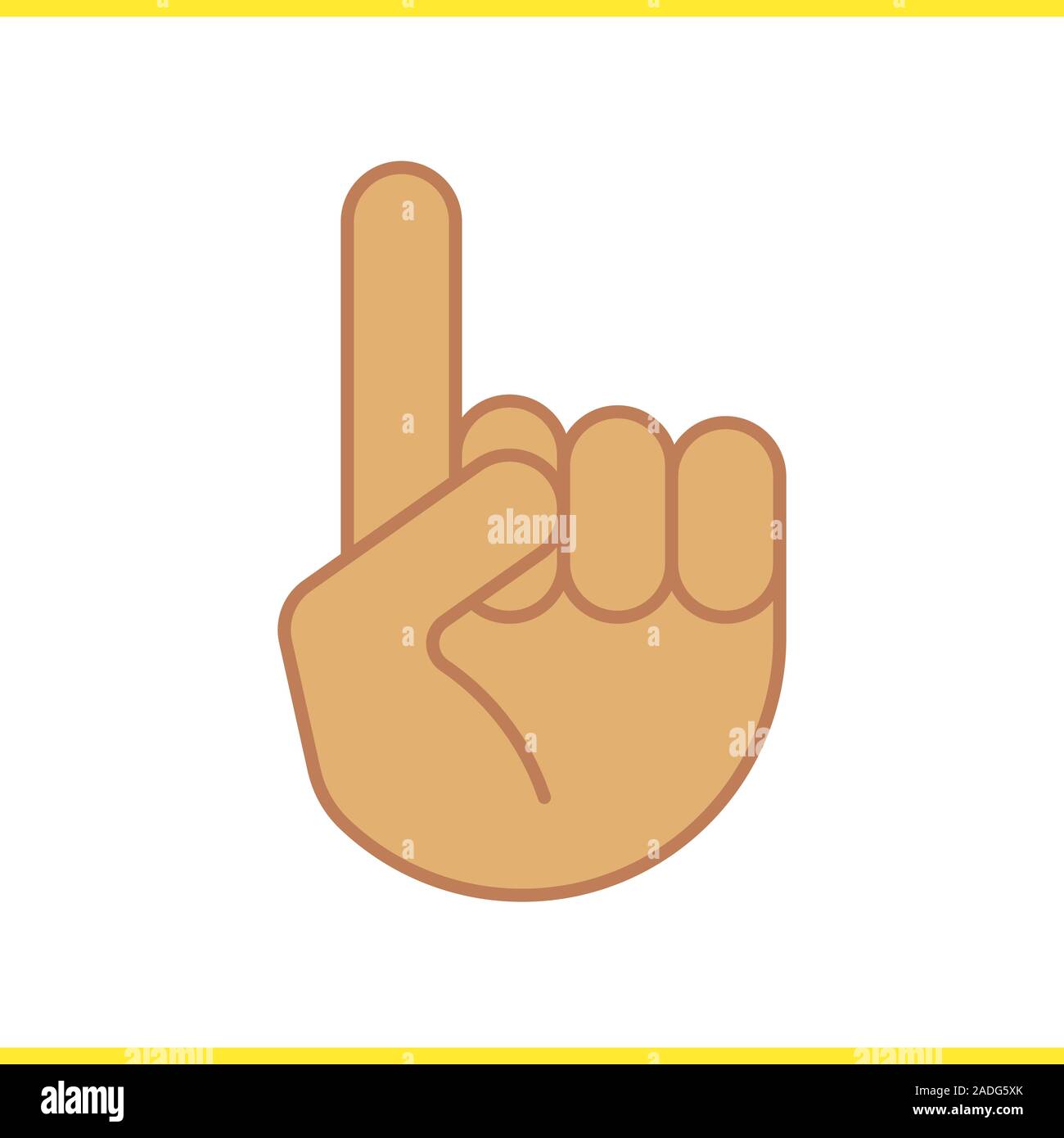 Attention hand gesture color icon. Index finger. Point up gesture ...