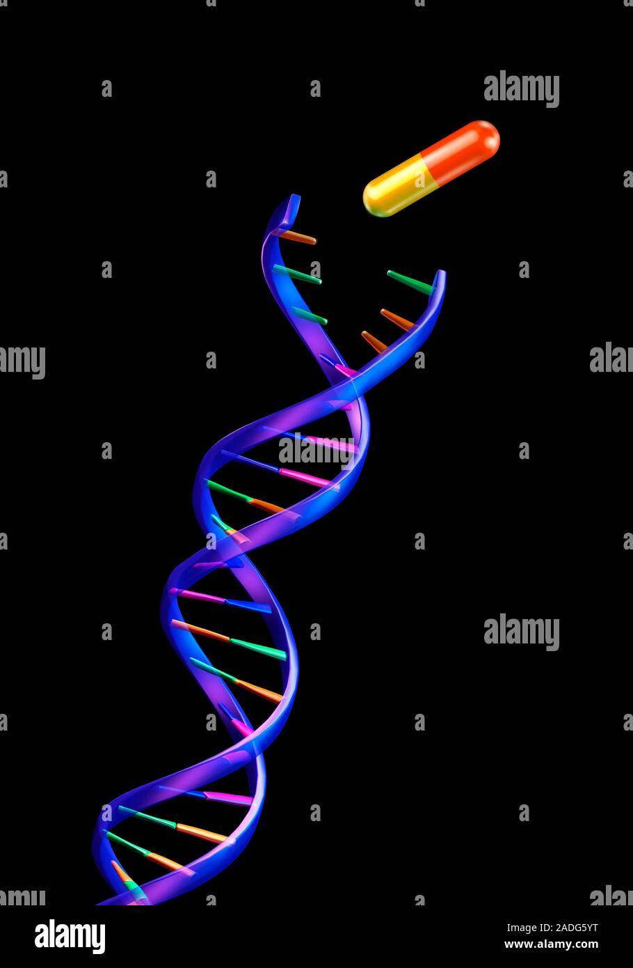 Gene therapy. Conceptual computer artwork of gene therapy, showing a ...