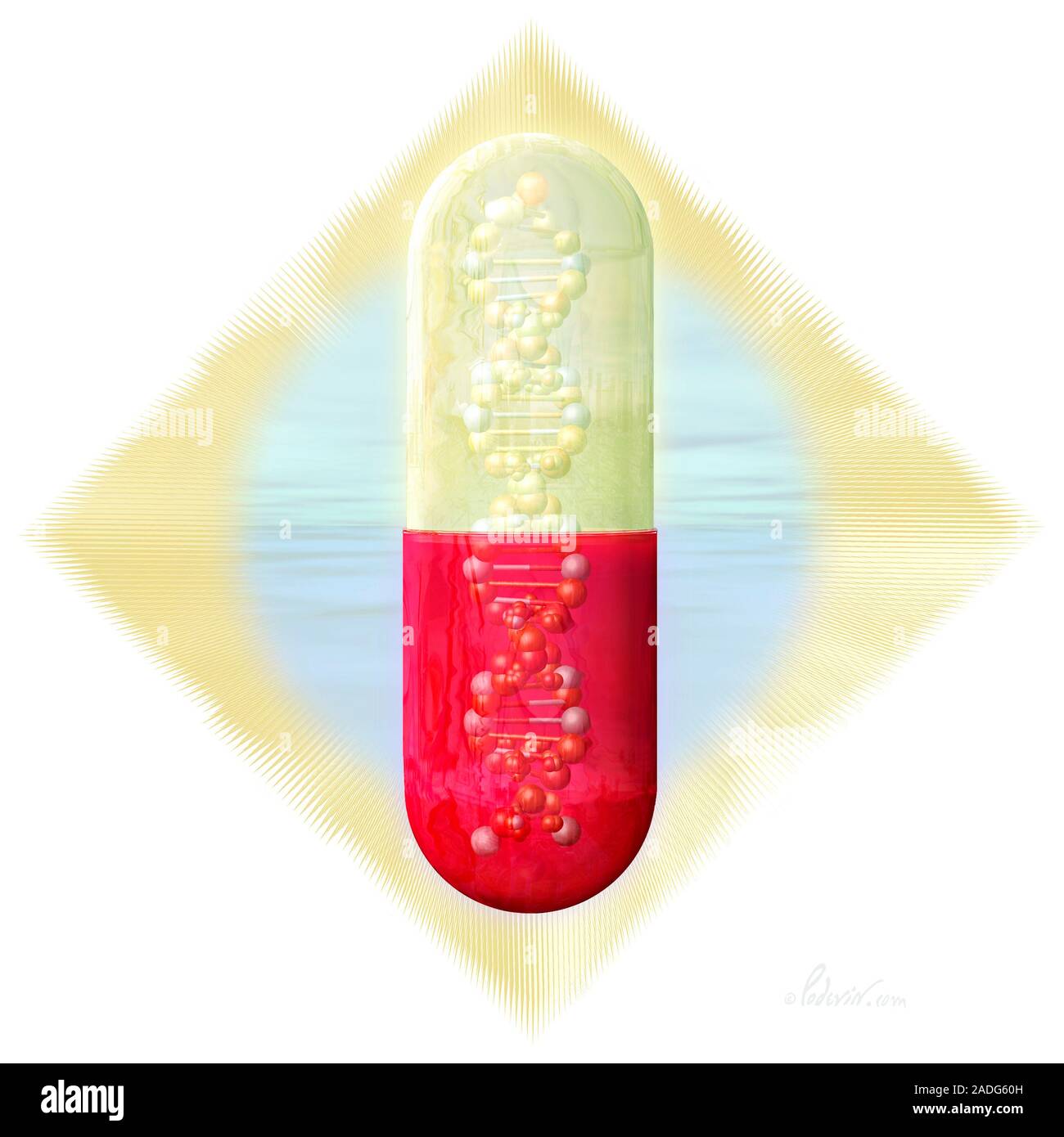 Gene therapy. Conceptual computer artwork of gene therapy, showing a ...