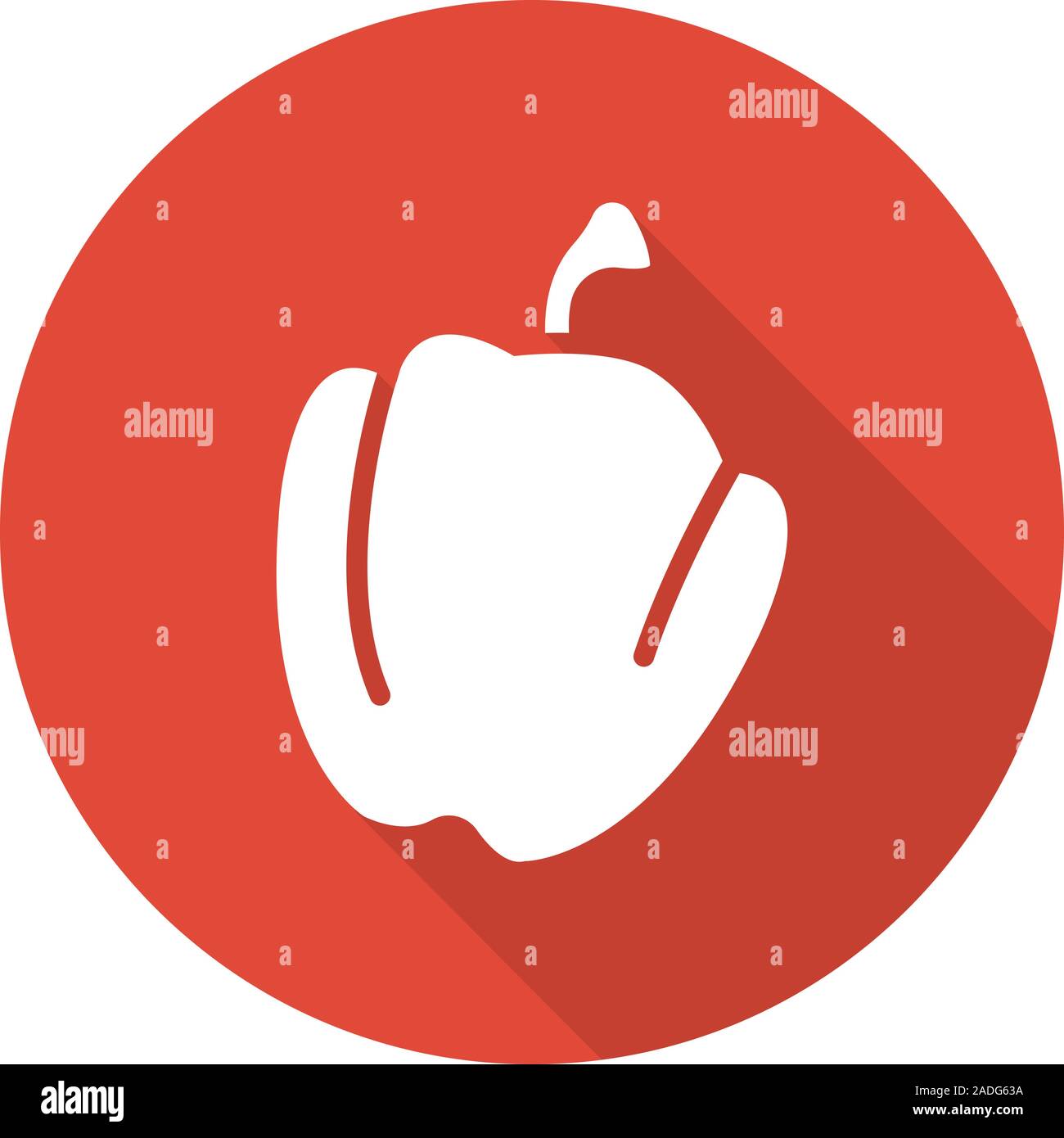 Paprika flat design long shadow icon. Red bell pepper. Vector ...