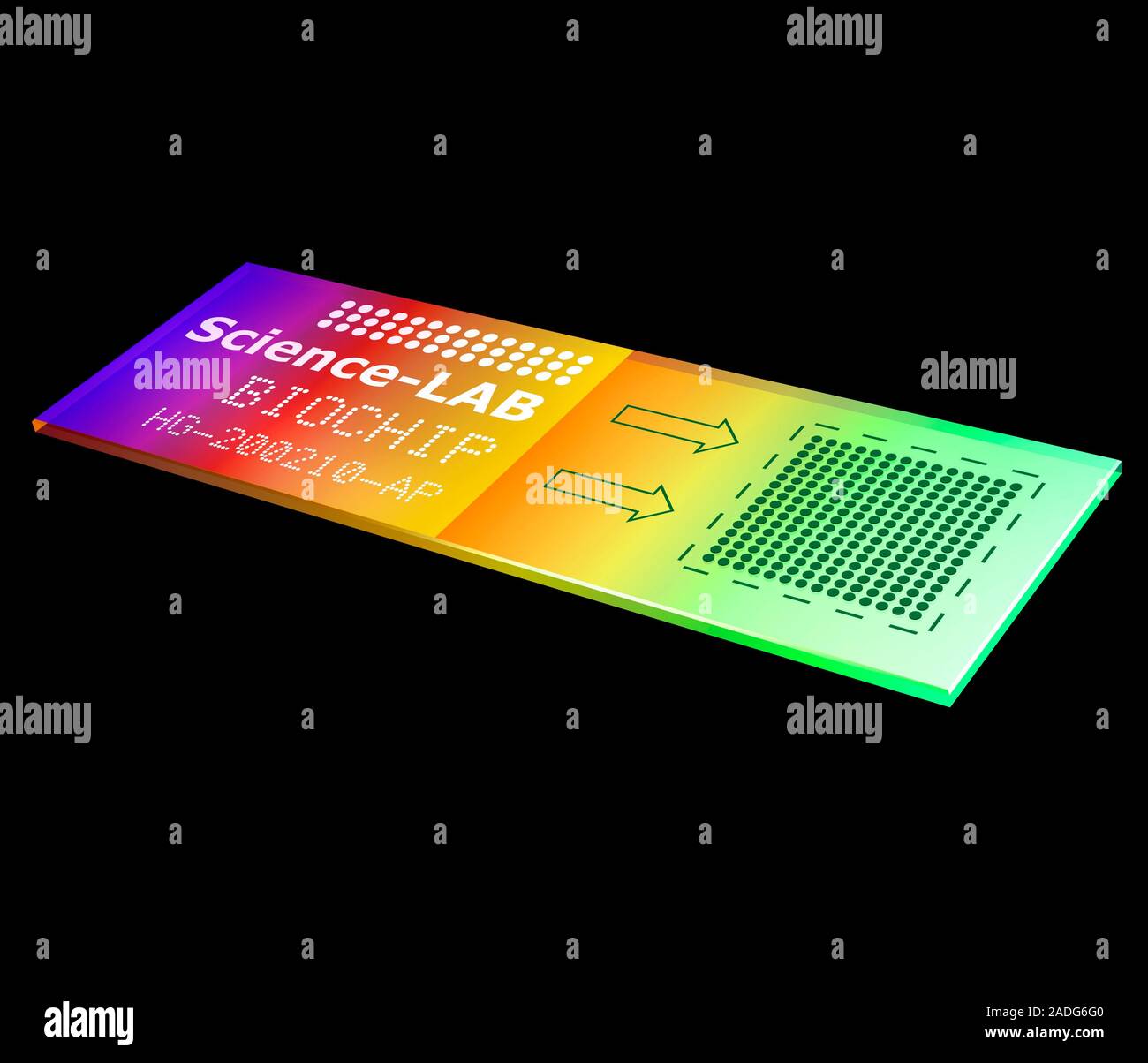DNA biochip. Computer artwork of a DNA biochip, used for cheap and ...
