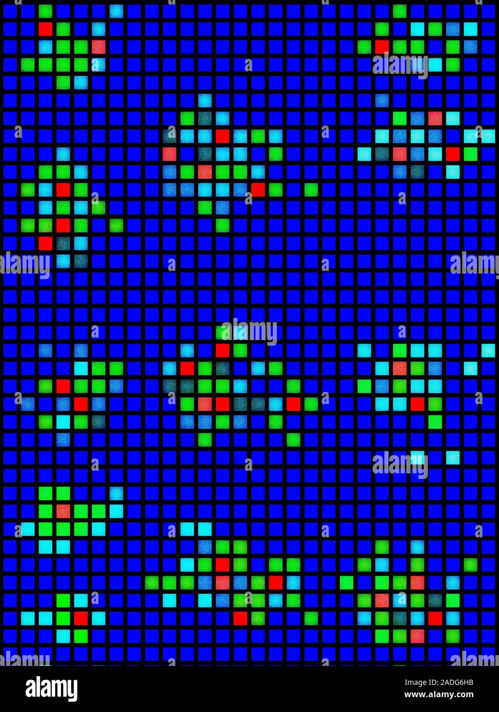 DNA Biochip. Computer artwork of a DNA Biochip, a piece of ...