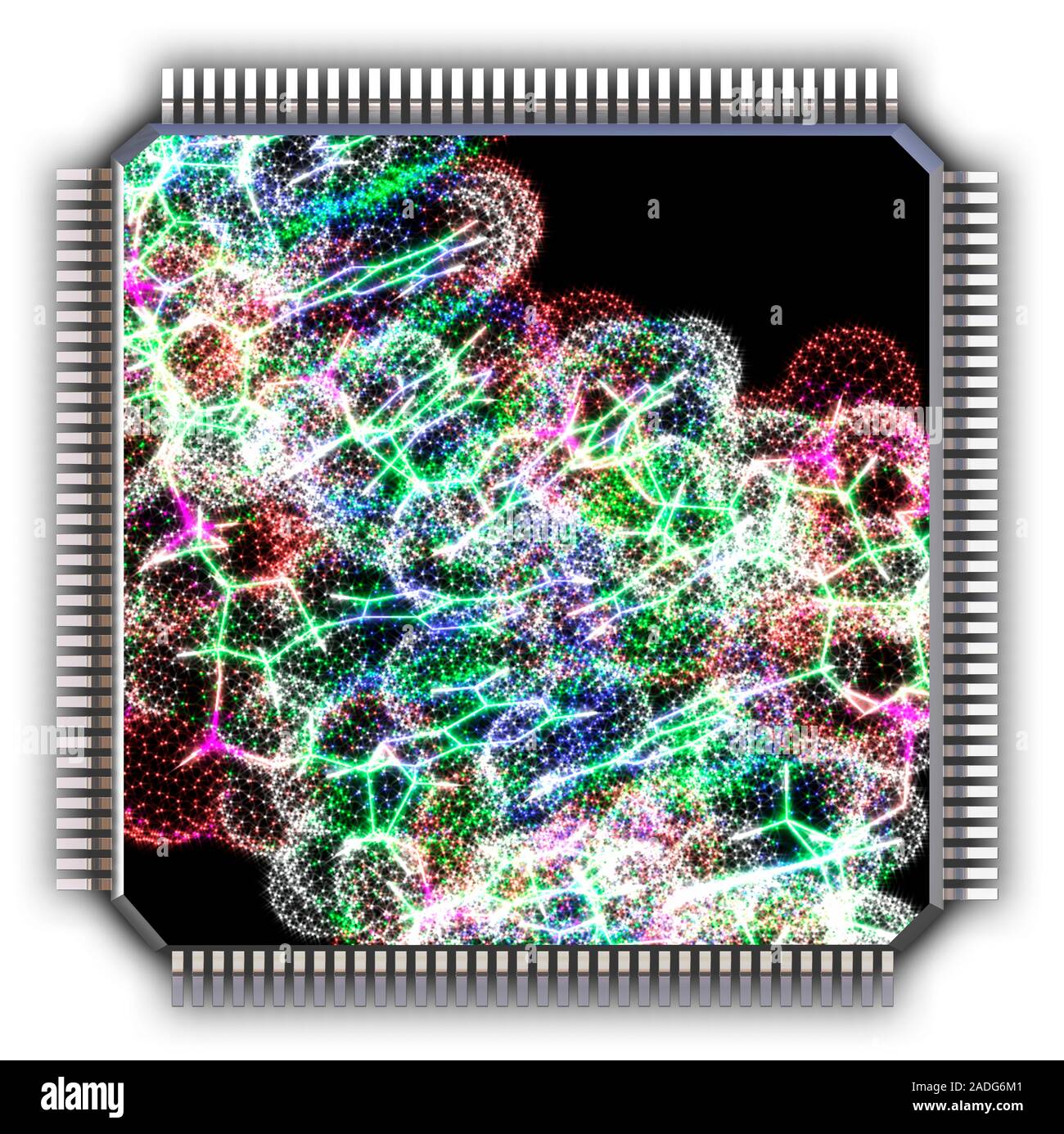 Biochip. Conceptual computer artwork of deoxyribonucleic acid (DNA ...