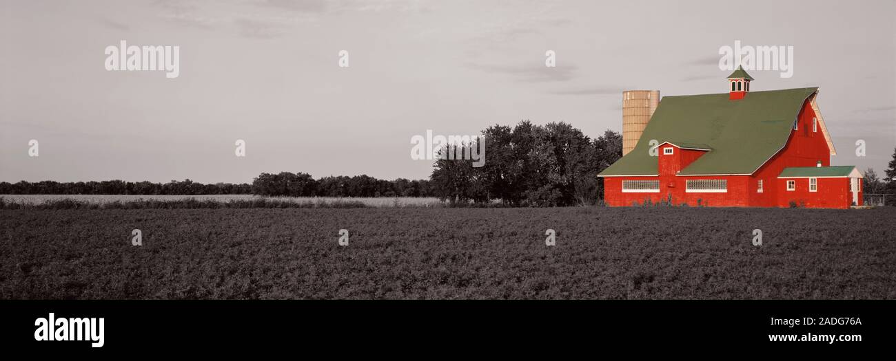 Rural scene with red barn, Kankakee, Illinois, USA Stock Photo - Alamy