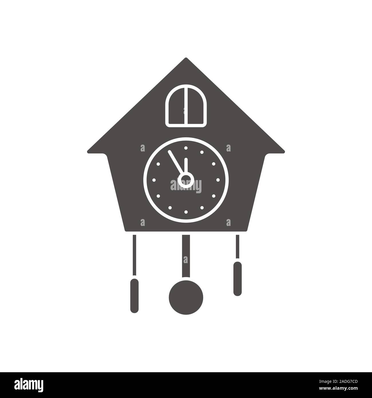 Wall clock icon. Silhouette symbol. Negative space. Vector isolated ...