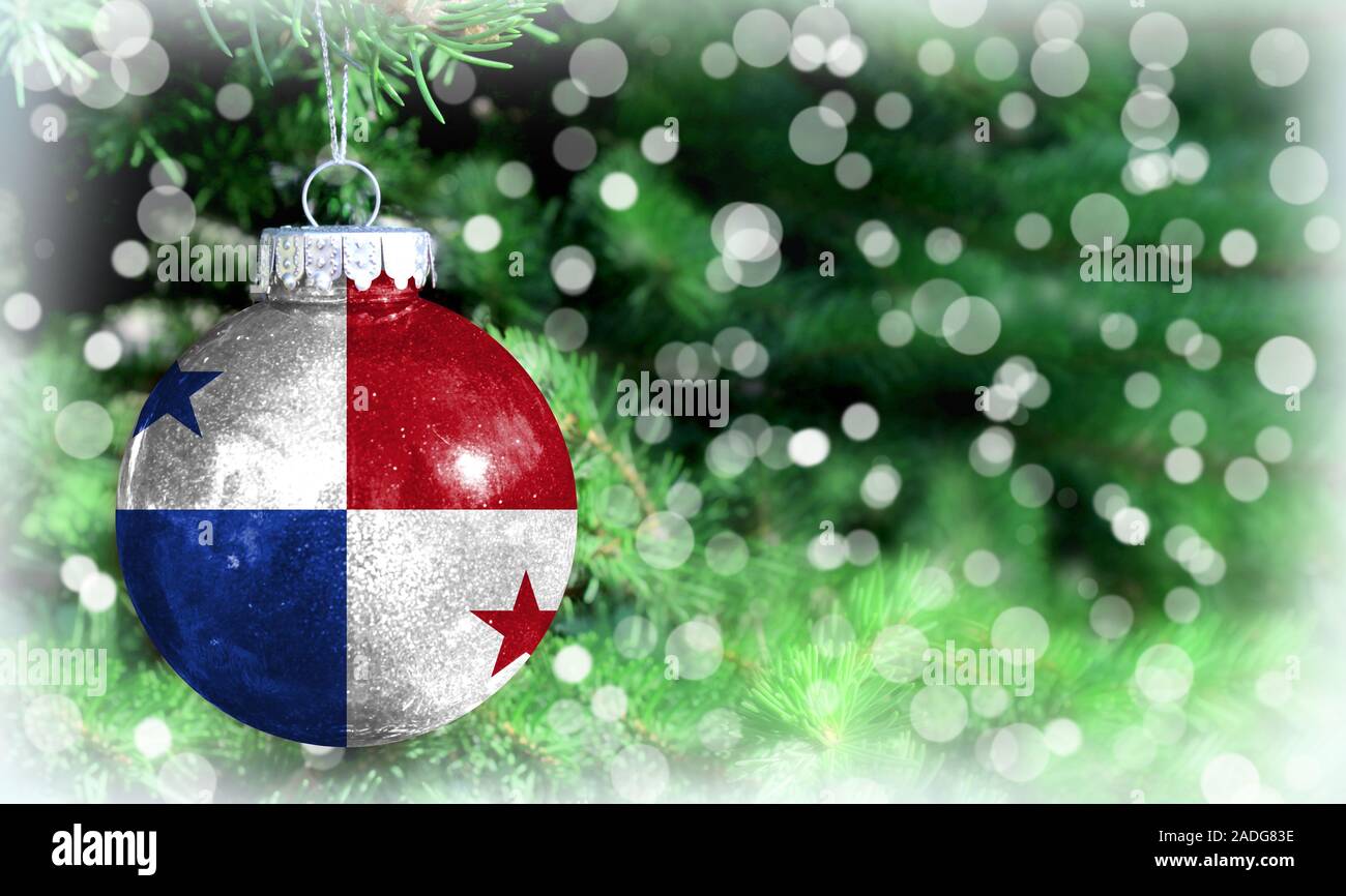 Christmas and New Year background with a flag of Panama Stock Photo - Alamy