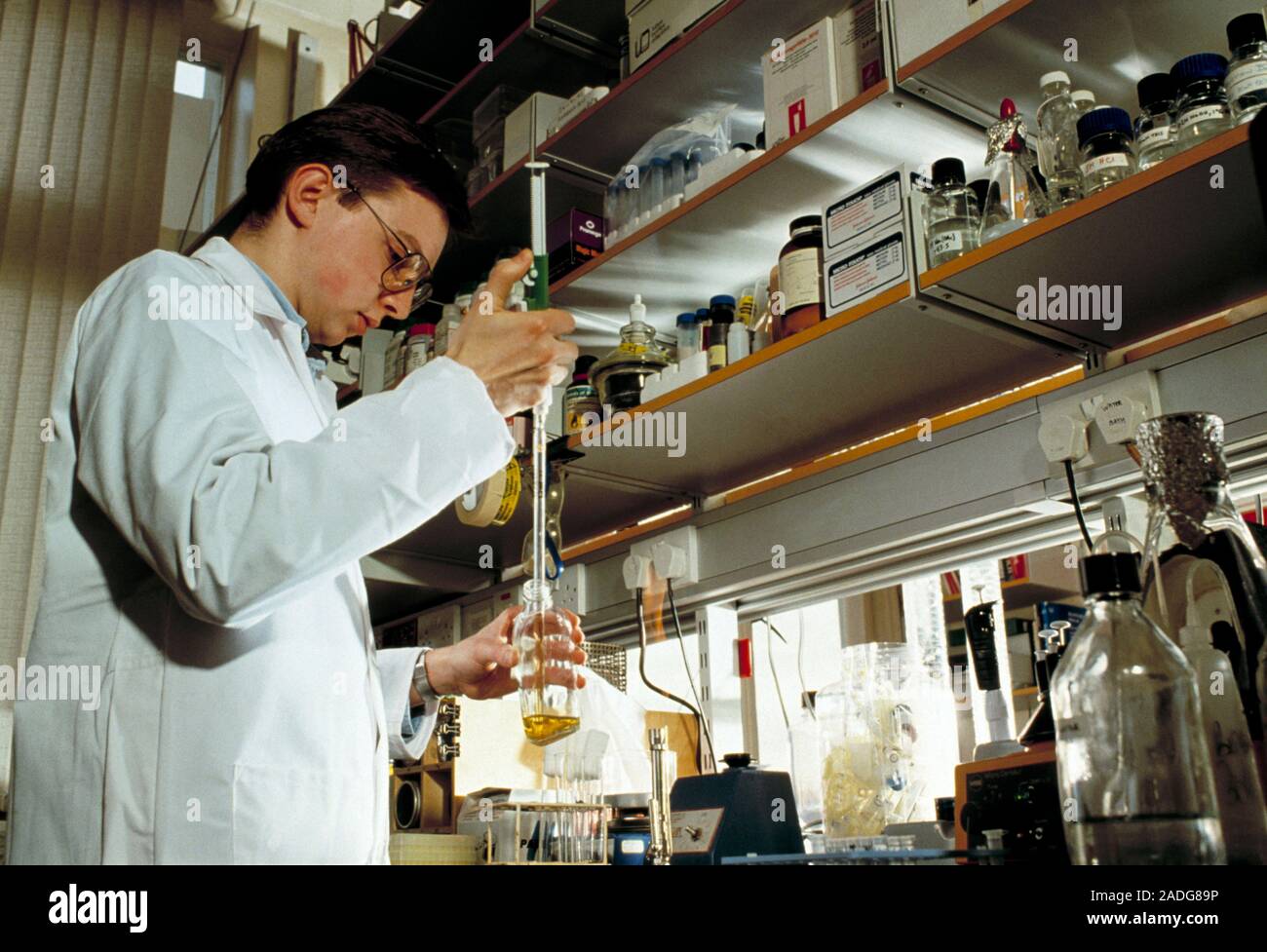 Molecular biology research. Scientist working in a molecular biology ...