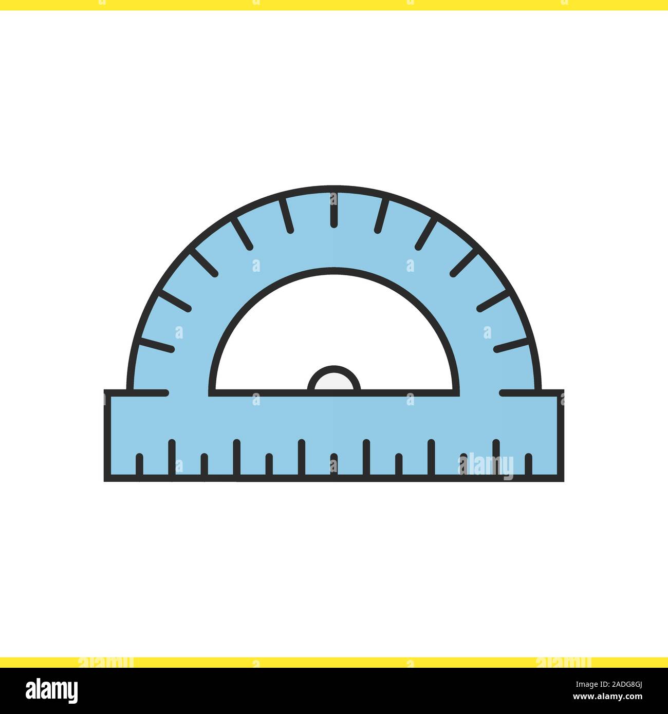 Protractor color icon. Geometry symbol. Isolated vector illustration ...