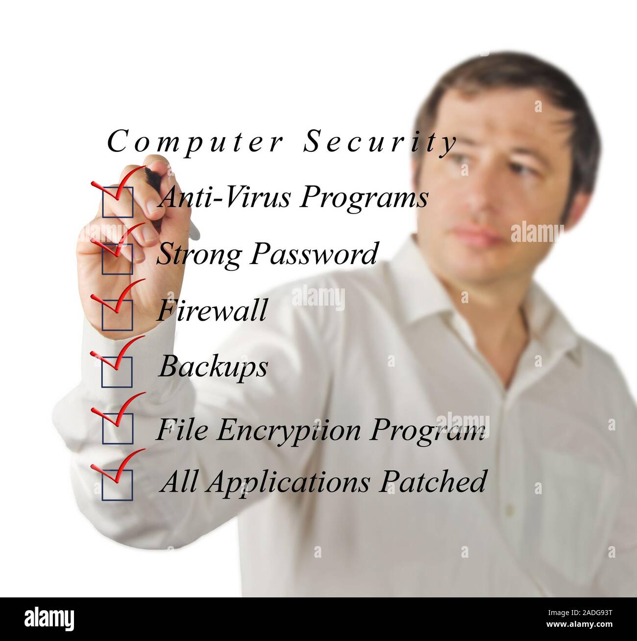Checklist for computer security Stock Photo - Alamy
