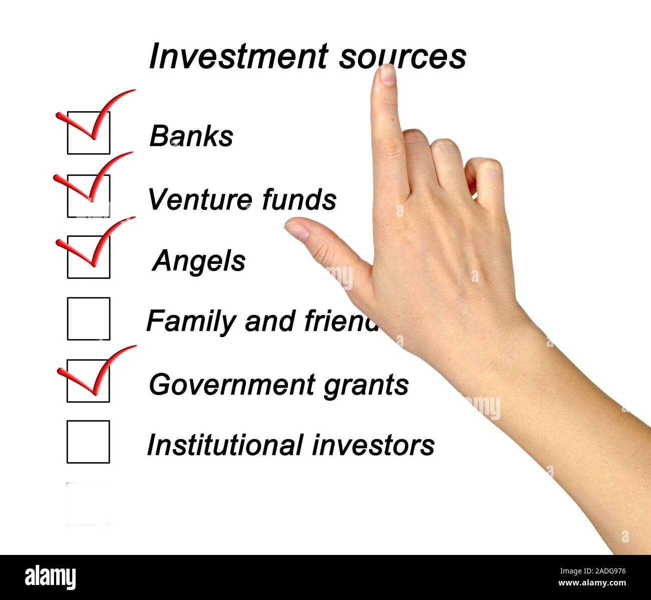 Investment sources checklist Stock Photo - Alamy