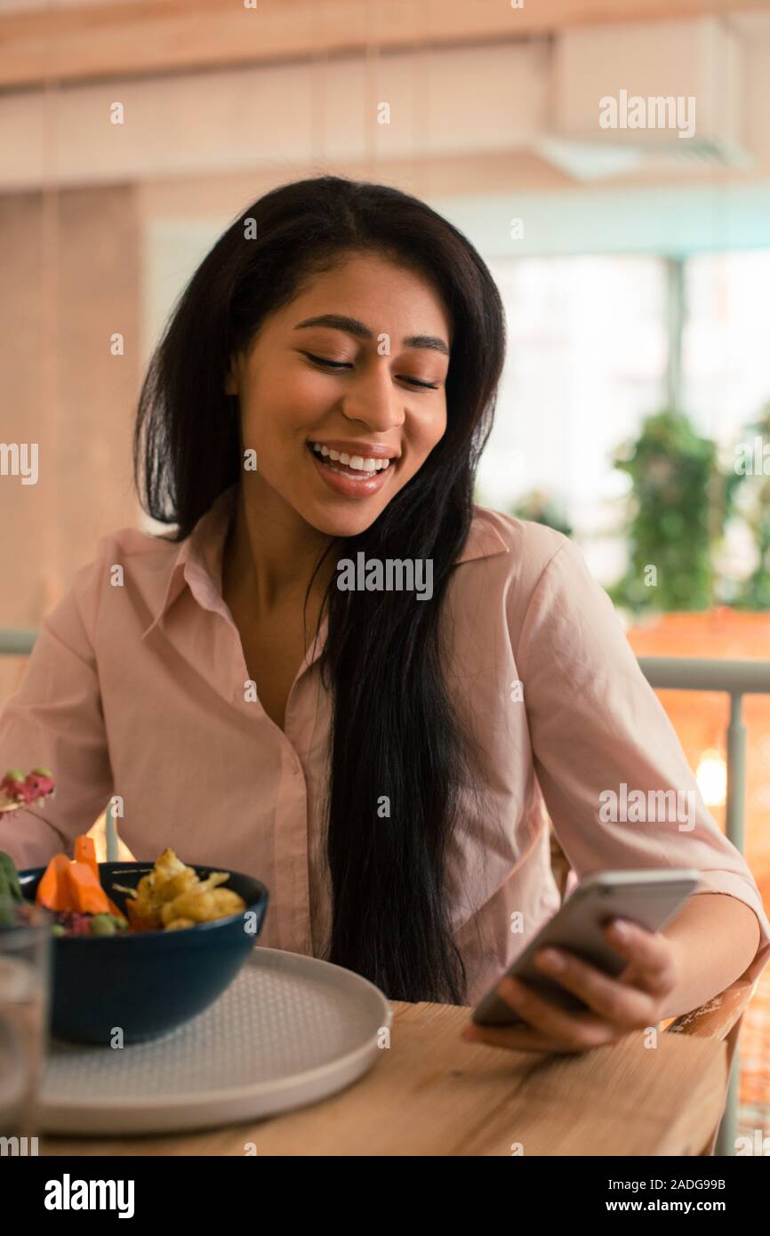 Long haired woman eating hi-res stock photography and images - Alamy