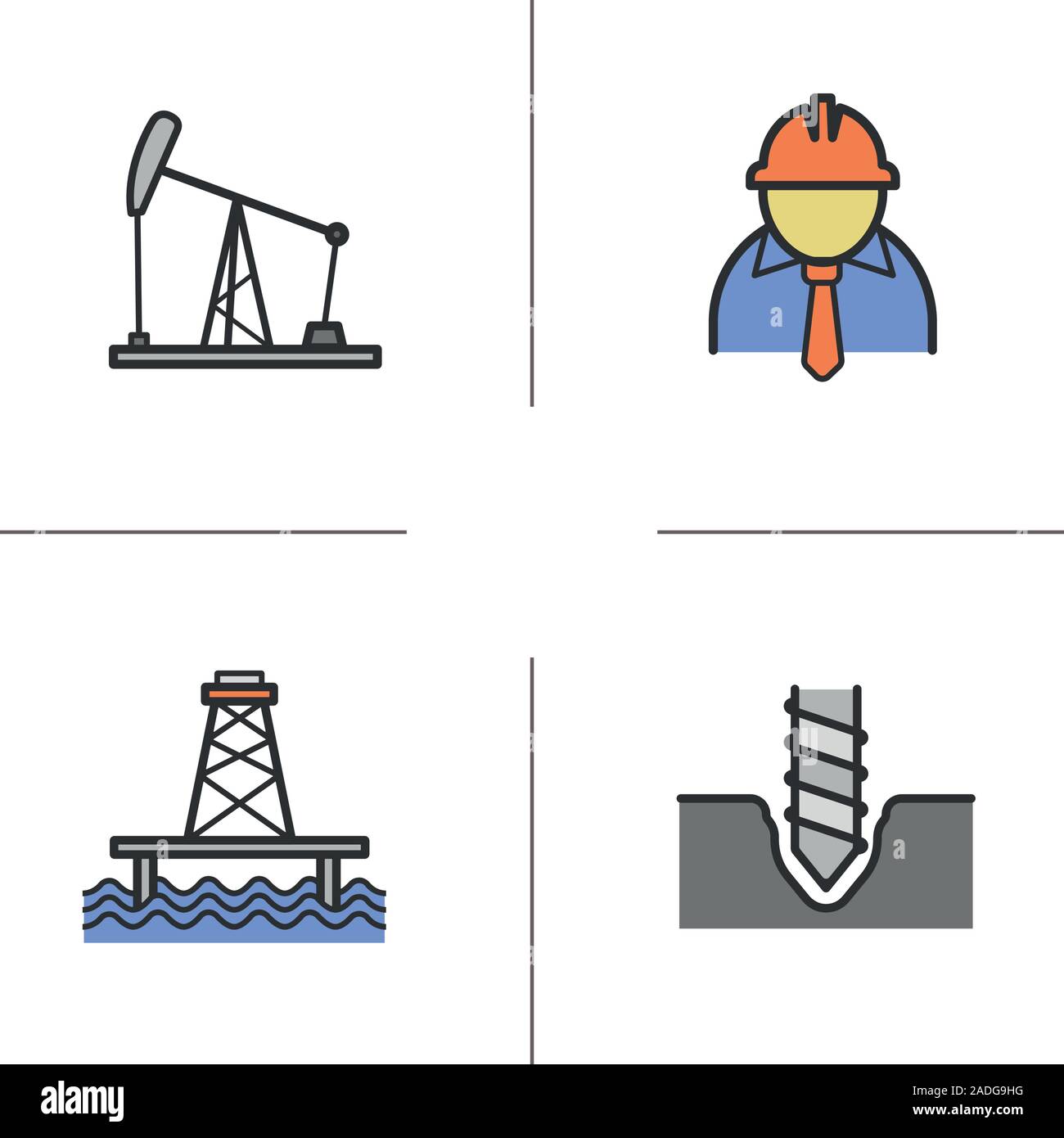 Drilling rig worker sea Stock Vector Images - Alamy