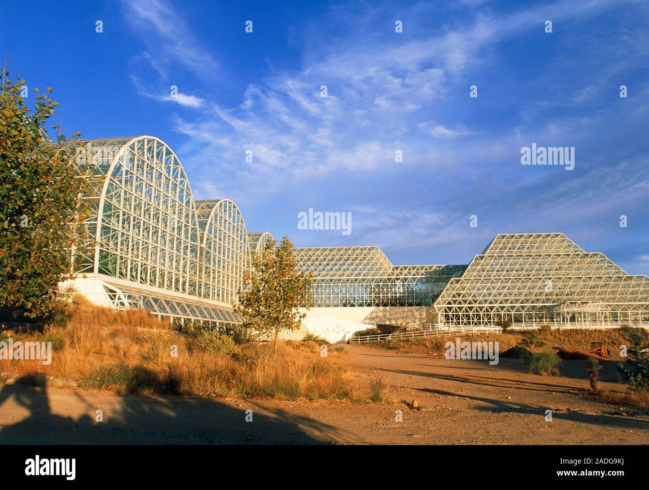 Biosphere 2. External view of Biosphere 2, a greenhouse-like building ...