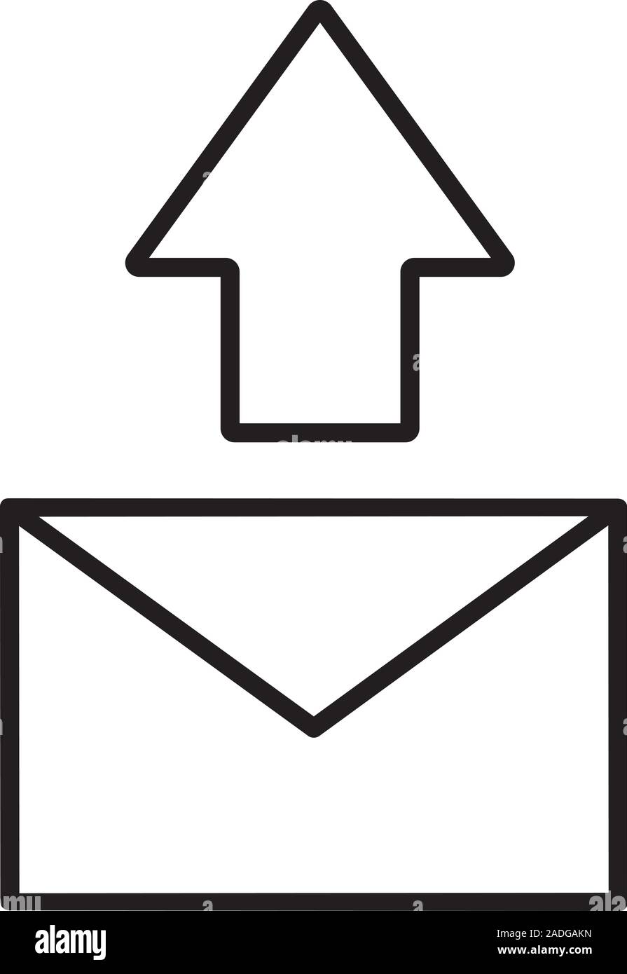 Send message linear icon. Email letter thin line illustration. Sens sms ...