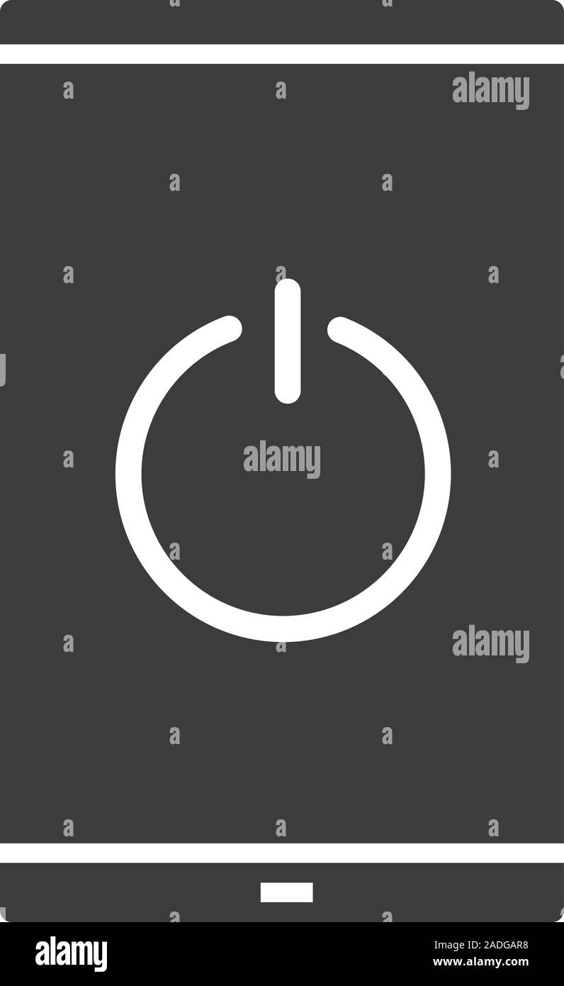 Turn off smartphone icon. Silhouette symbol. Smart phone with switch ...