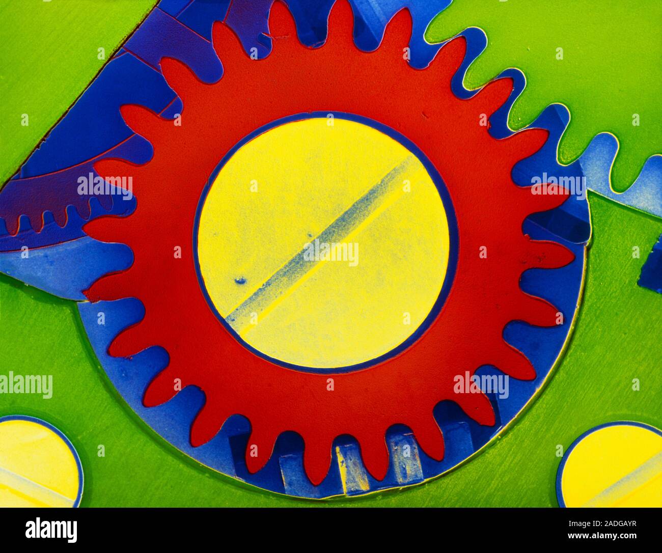 False-colour scanning electron micrograph of the crown wheel of a Swiss ...