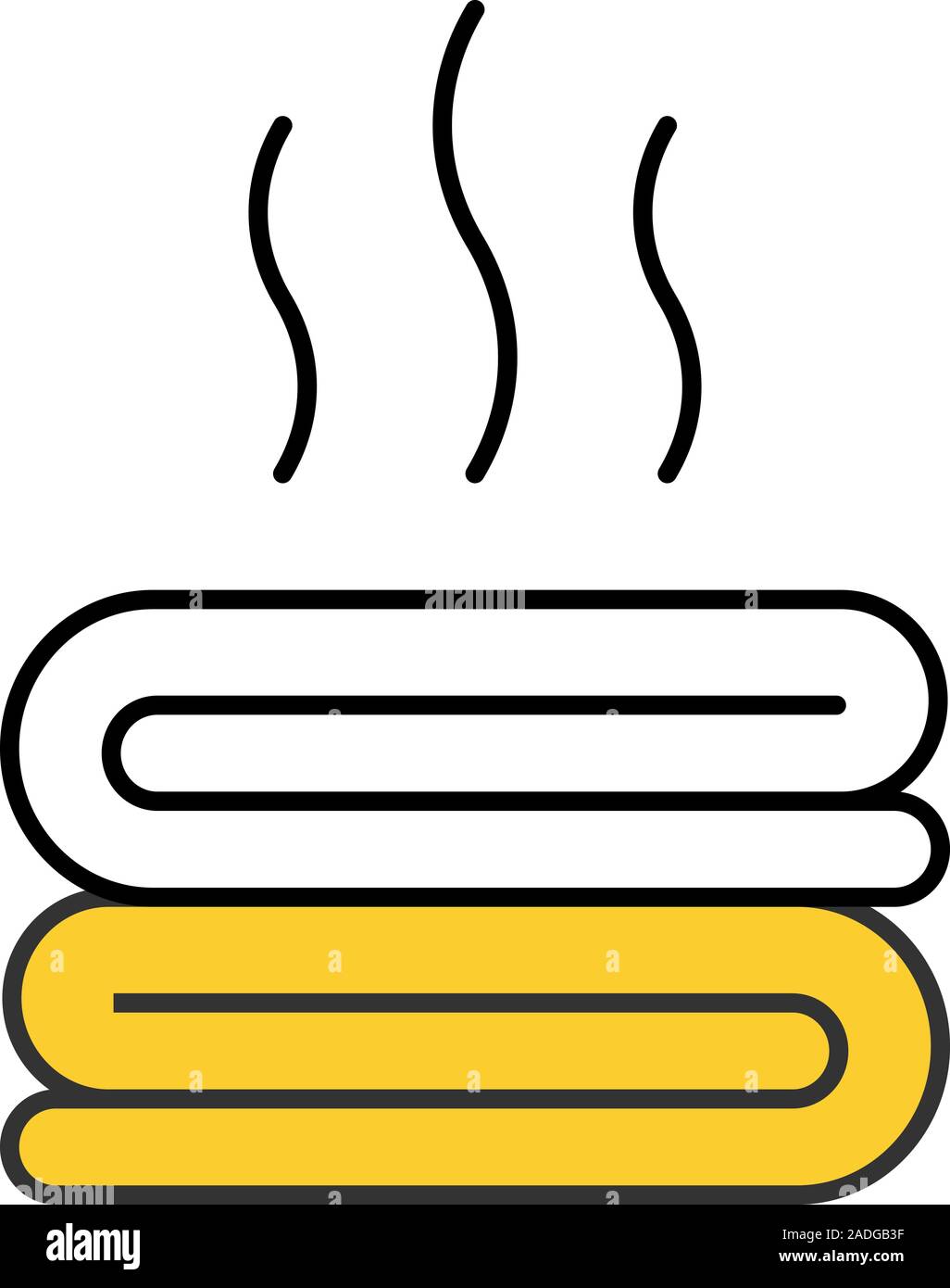 Hot towels color icon. Spa salon towels. Isolated vector illustration ...