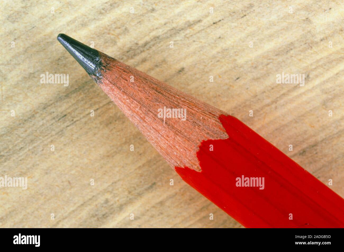 Pencil. Close-up of a sharpened pencil. The pencil consists of a thin ...