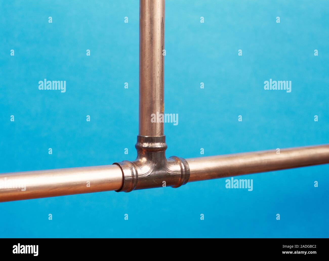 Copper water pipes Stock Photo - Alamy